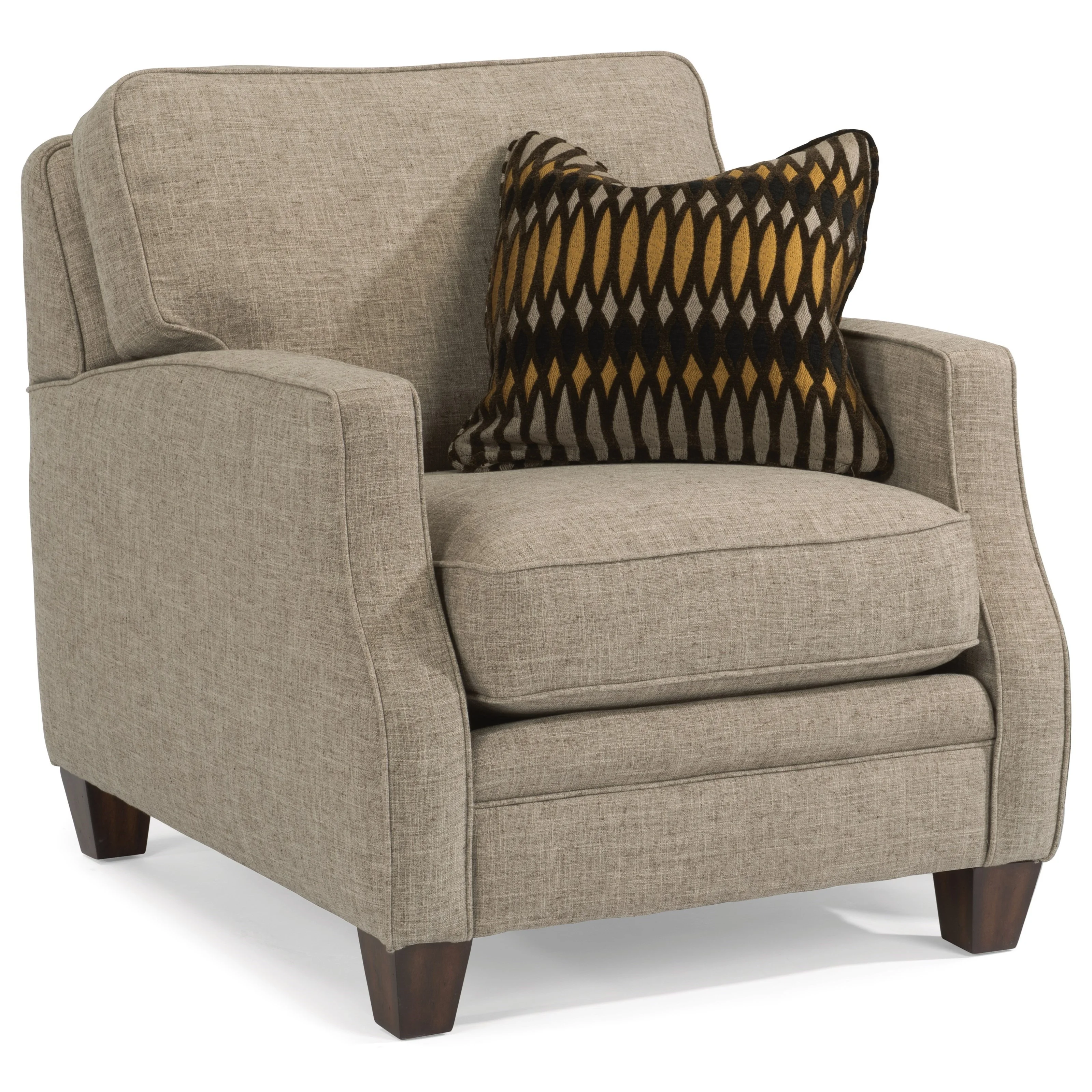 Flexsteel Lennox 7564-10 720-80 Transitional Chair with Scalloped Arms ...