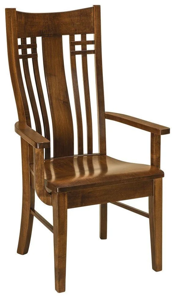 F&N Woodworking Bennett Bennett-AC Customizable Solid Wood Arm Chair ...
