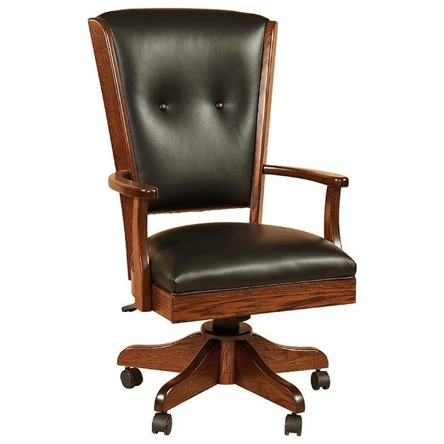 F&N Woodworking Berkshire 17789 Customizable Solid Wood Swivel Desk ...