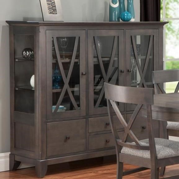 Florence P FL370 China Cabinet with LED Ligting Bennett s Furniture and Mattresses China Cabinet
