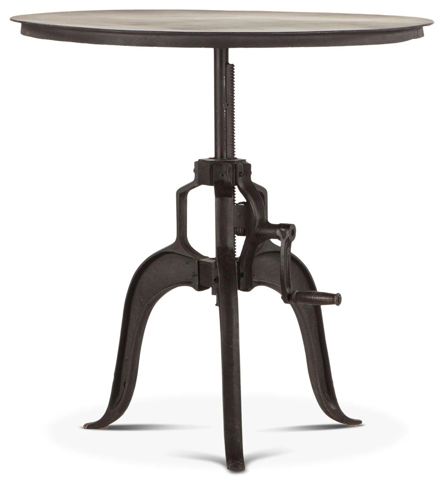 BeGlobal Industrial Loft 153379003 Metal Round Adjustable Base Table ...