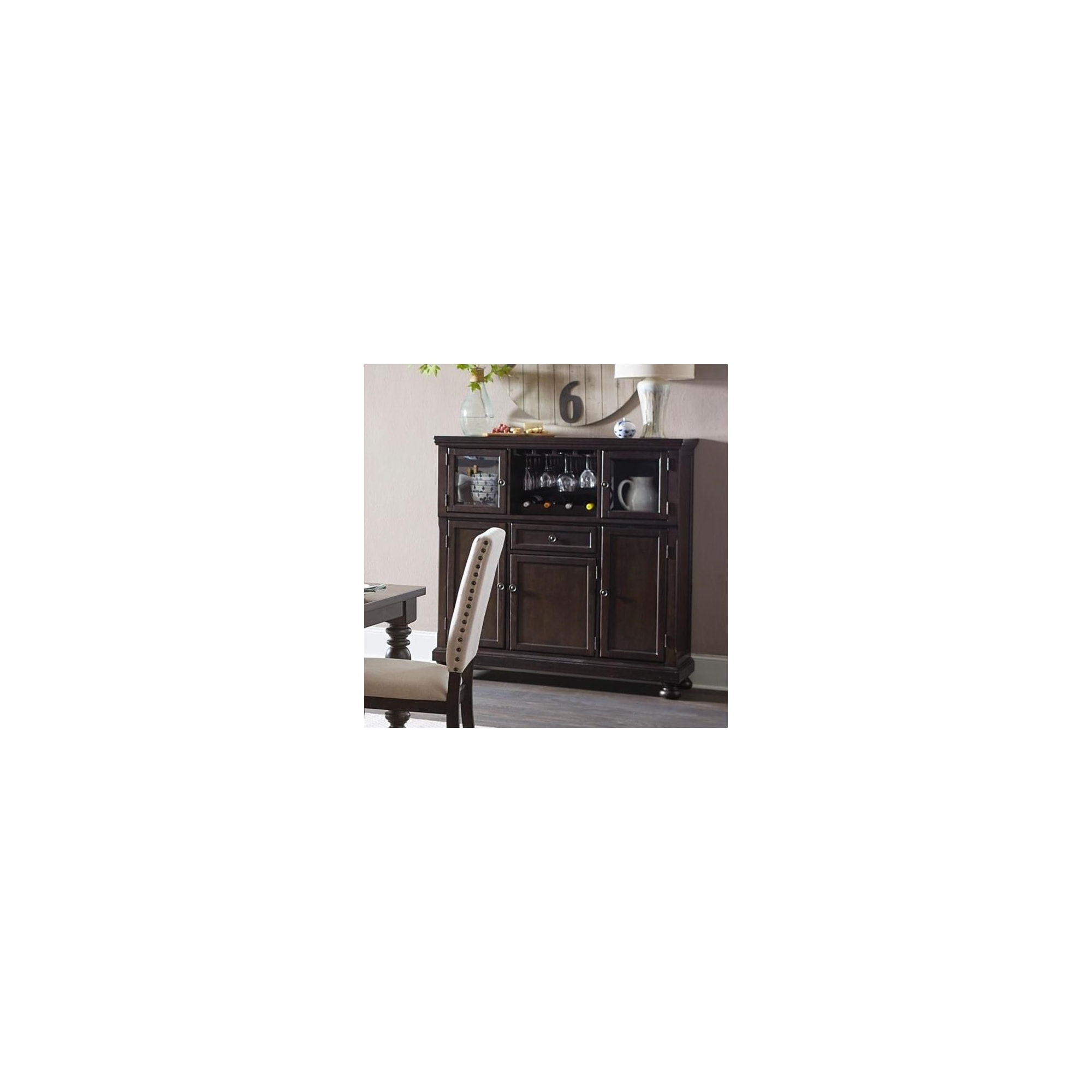 Homelegance Furniture Begonia 1718GY-40 Transitional Curio with Wine ...
