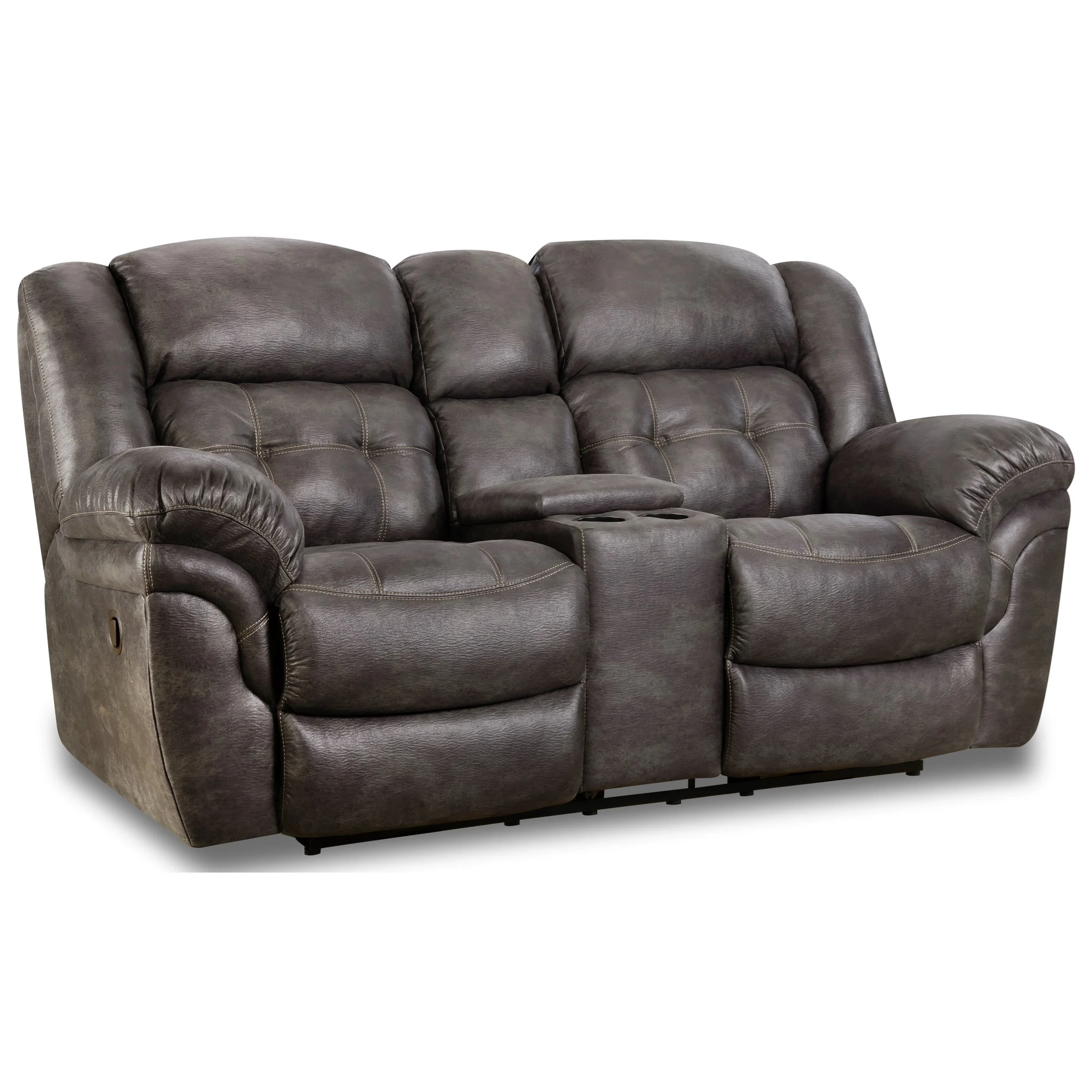 HomeStretch Cheyenne DC283 Casual Reclining Console Loveseat with ...