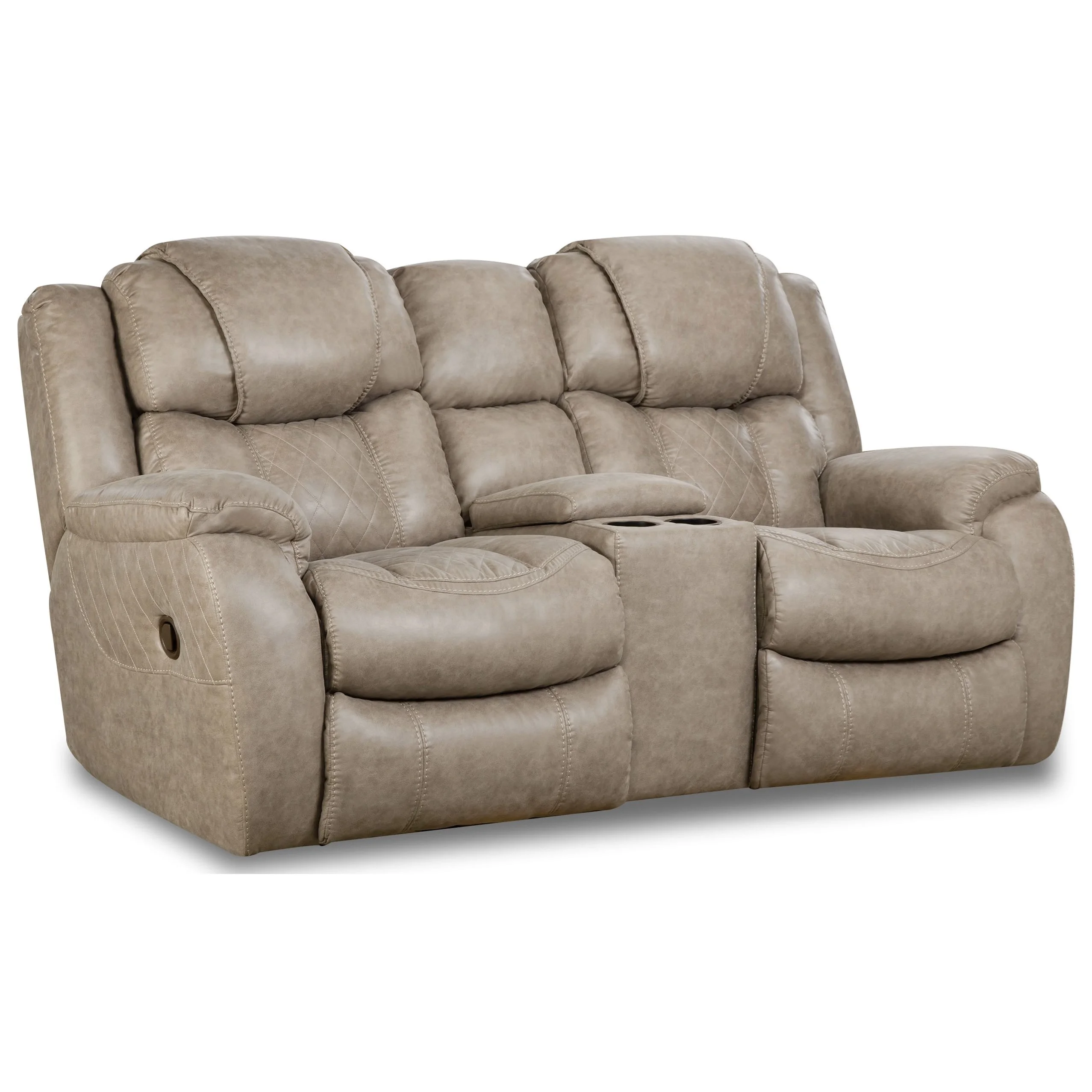 HomeStretch 182 182-22-17 Casual Style Reclining Console Loveseat ...