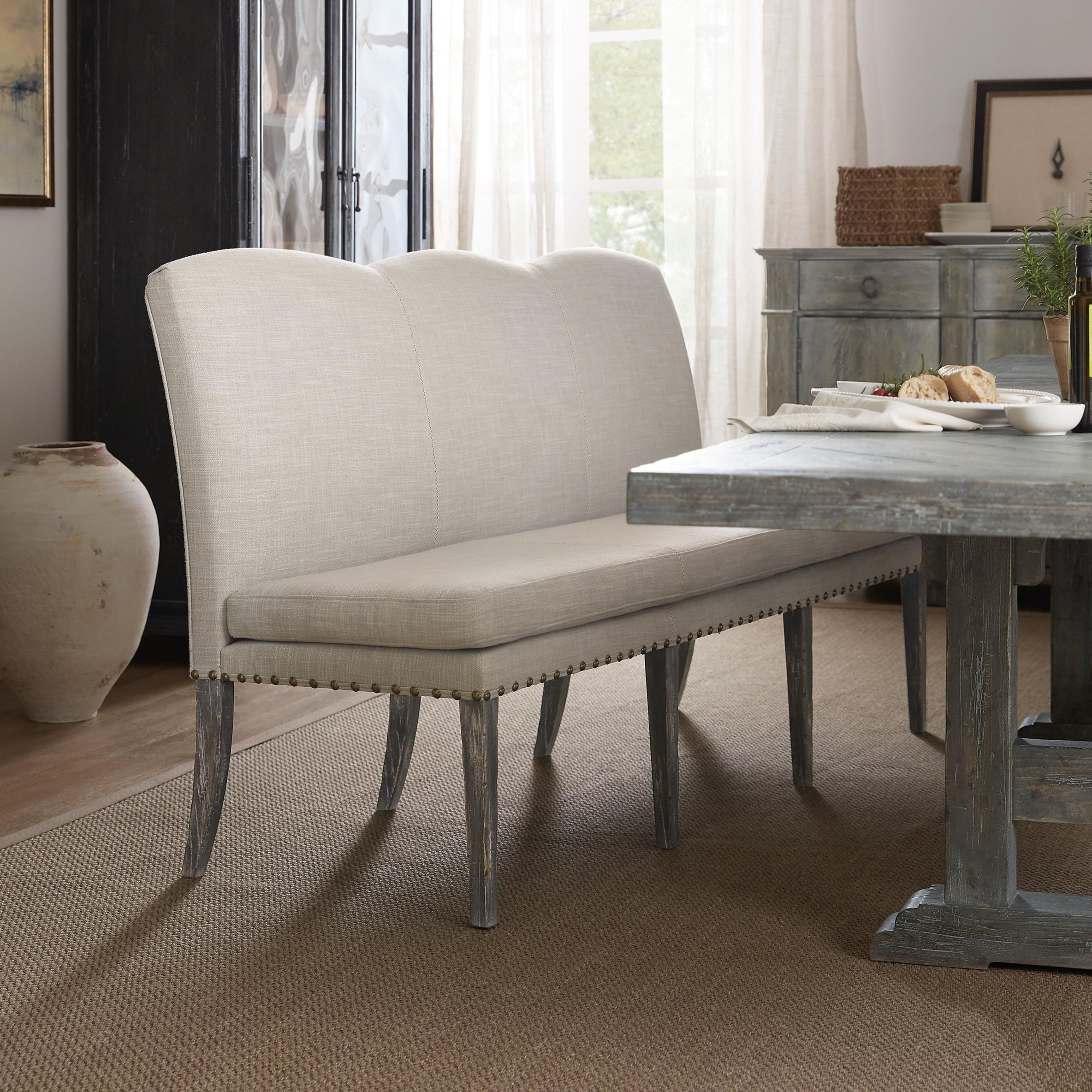 Tufted dining bench with back store