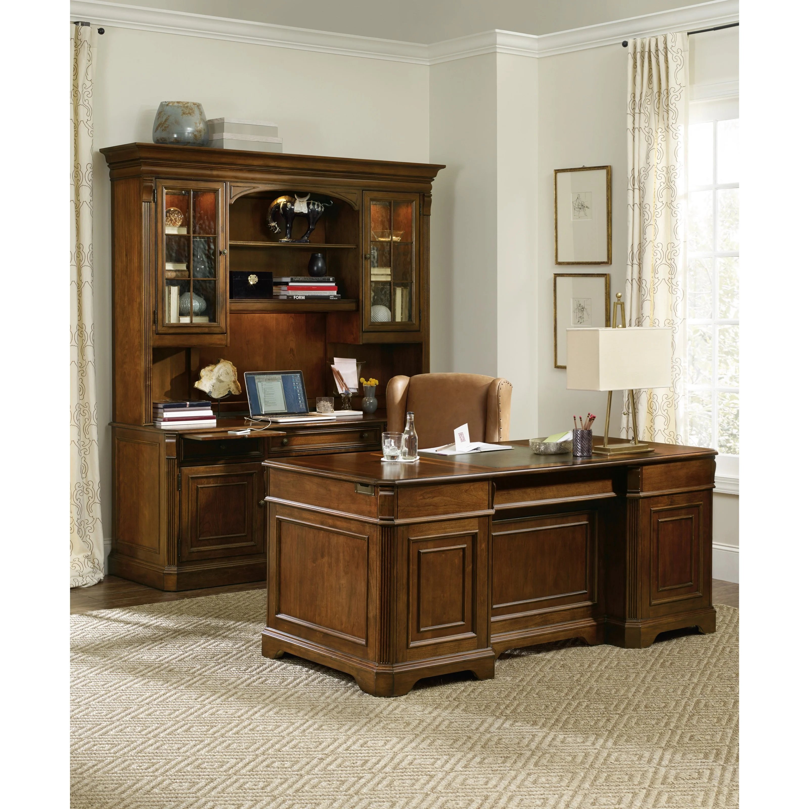 Hooker Furniture Brookhaven 281-10-583 Traditional 72" Executive Desk ...