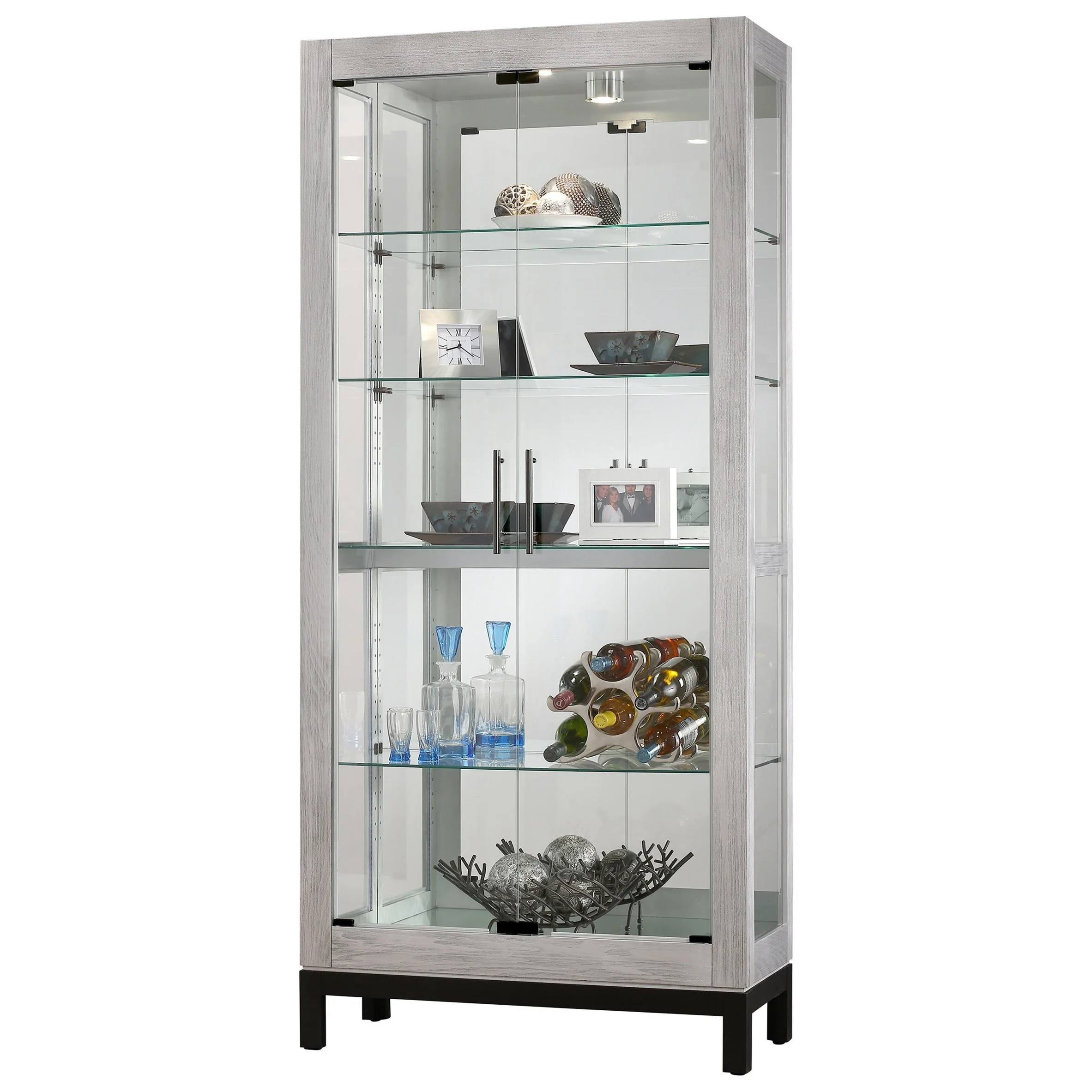 Howard Miller Curios 680599 Quinn Curio Cabinet with Built-in Light ...