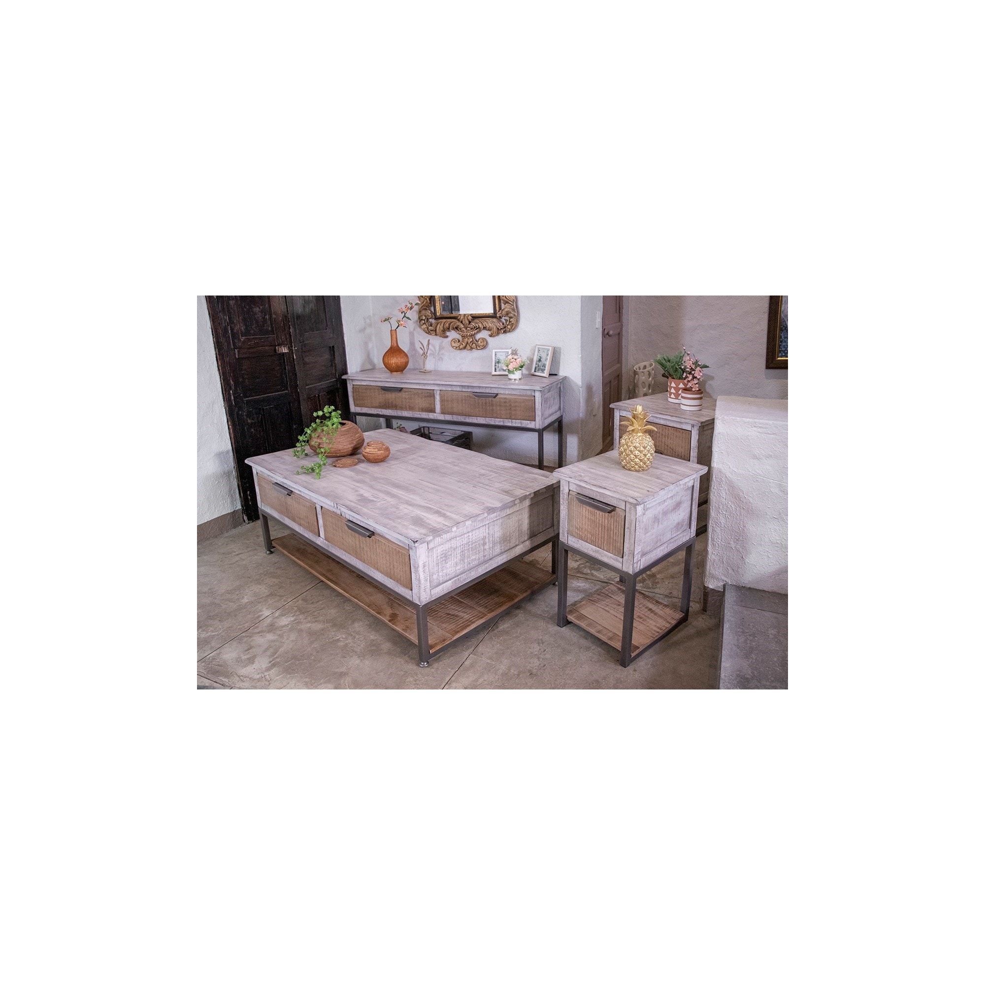 International Furniture Direct Mita IFD2411END Transitional End Table with Drawers | Reeds ...