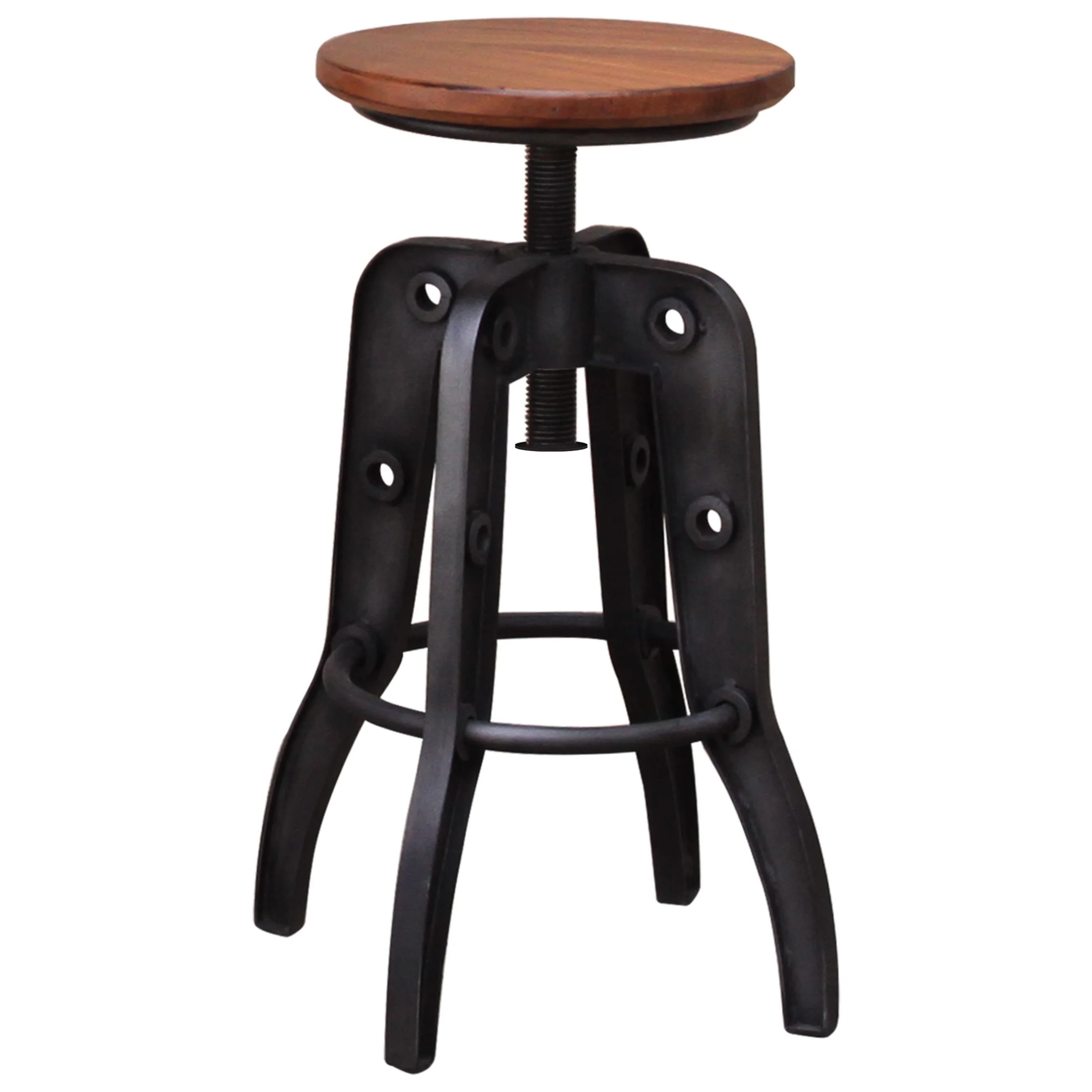 International Furniture Direct Parota 079006010 Rustic Swivel Bar Stool ...