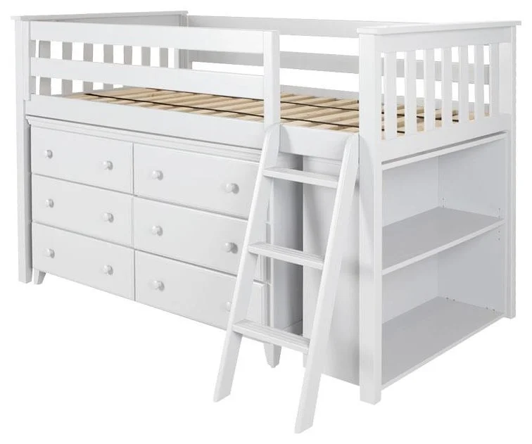 Jackpot Kids Loft Beds Windsor-002 Windsor Youth Low Loft Bed w/Dresser ...