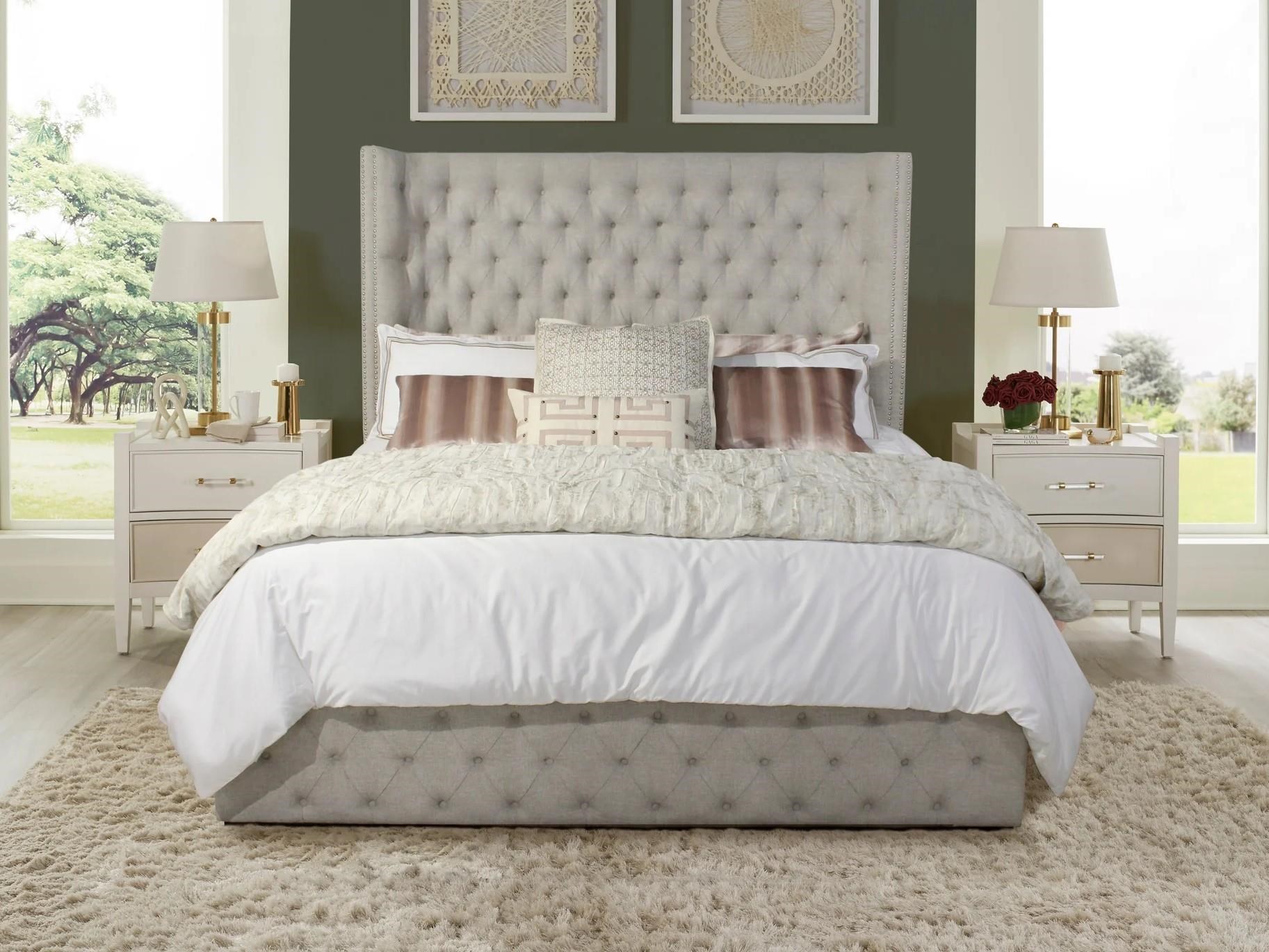 Romance Linen BCAV8000-QN Queen Upholstered Bed | Royal Furniture ...