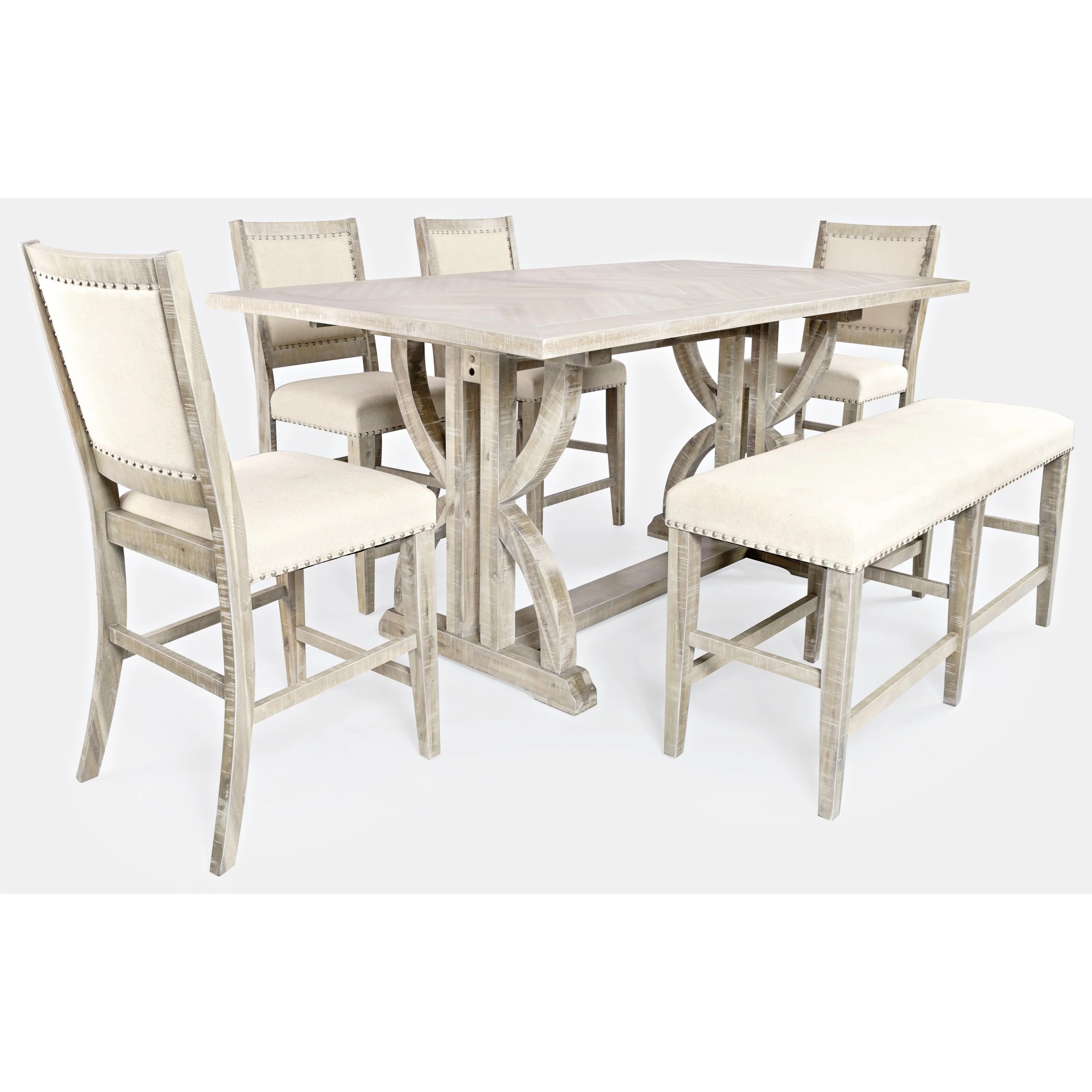 Jofran Fairview 6PC 1933-78 Counter 6-Piece Counter Table and Chair Set ...