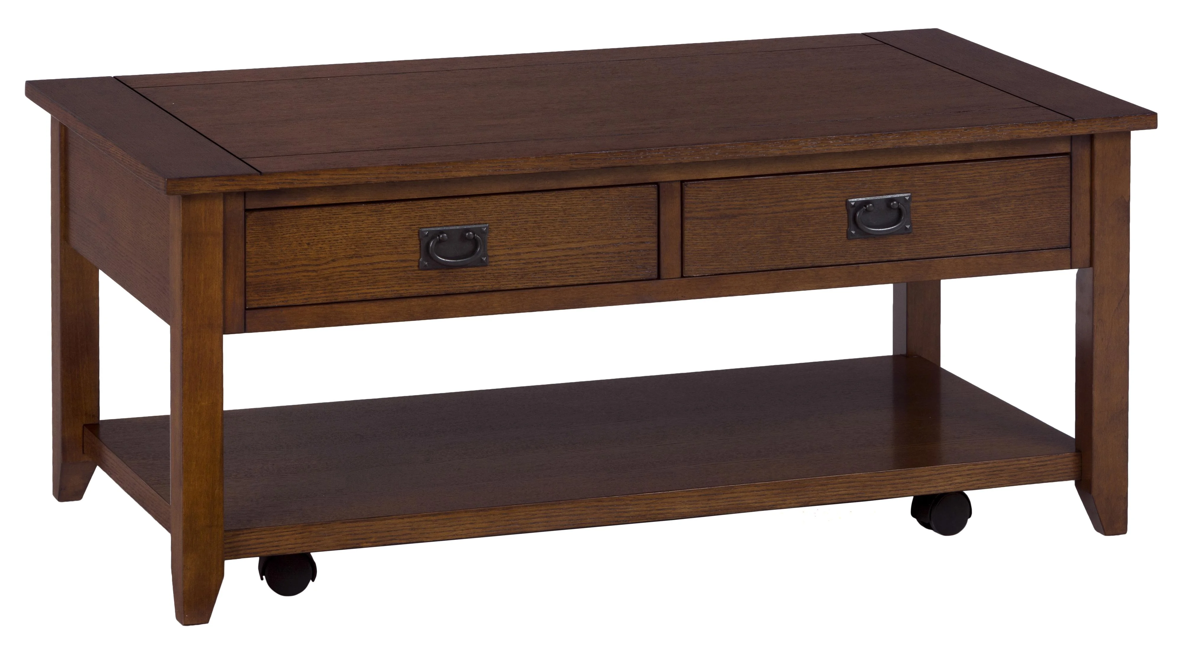 Jofran 103 - Jofran 1032-1 Transitional Castered Cocktail Table with 2 ...