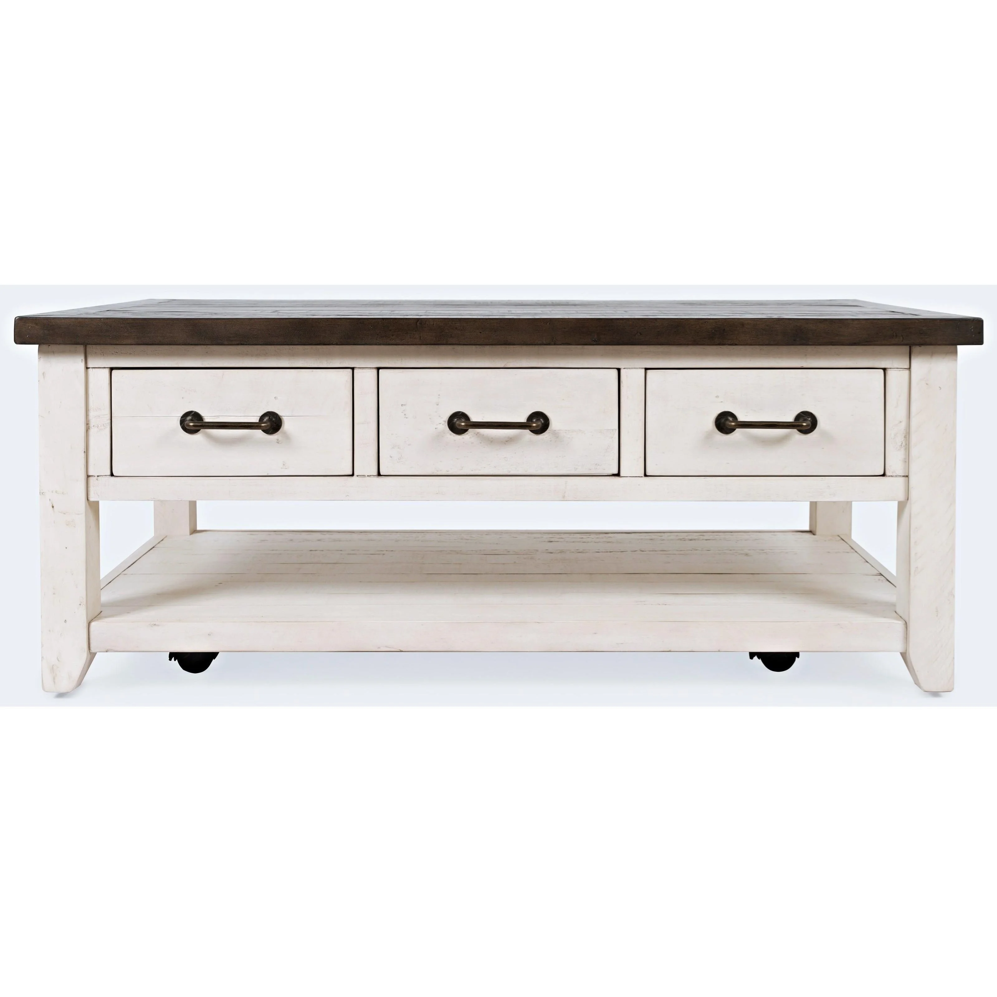 Jofran Madison County 1706-11 3 Drawer Cocktail Table- Vintage White ...