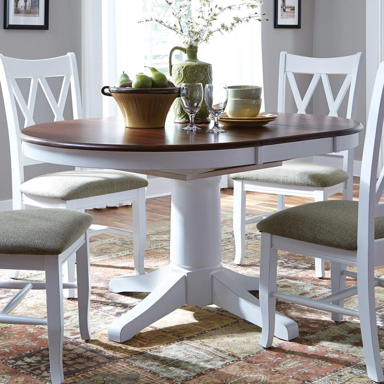 John Thomas SELECT Dining Room T-42XBT+7XB Round Pedestal Dining Table ...