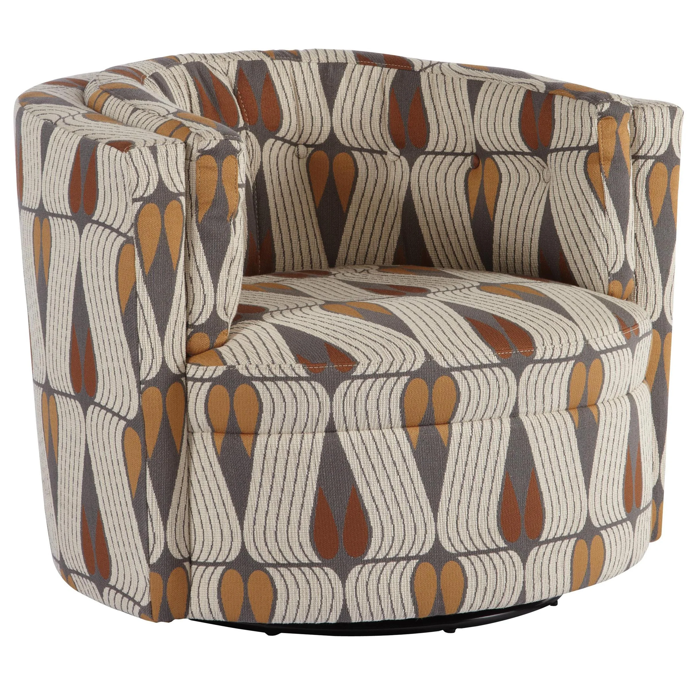 Jonathan Louis Mia 005-16 Contemporary Swivel Chair with Track Arms ...
