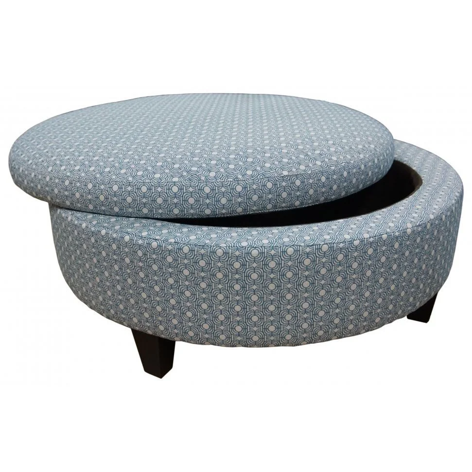 Jonathan Louis Ottomans 02362 Large Round Storage Ottoman | Thornton ...