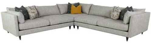 Marcus Daniels Pia Contemporary 3-Piece Sectional with Arm Pillows ...