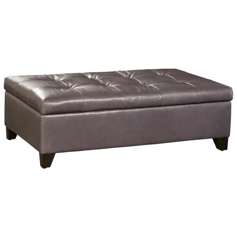 Jonathan Louis Thea 82762 Contemporary Storage Leather Ottoman ...