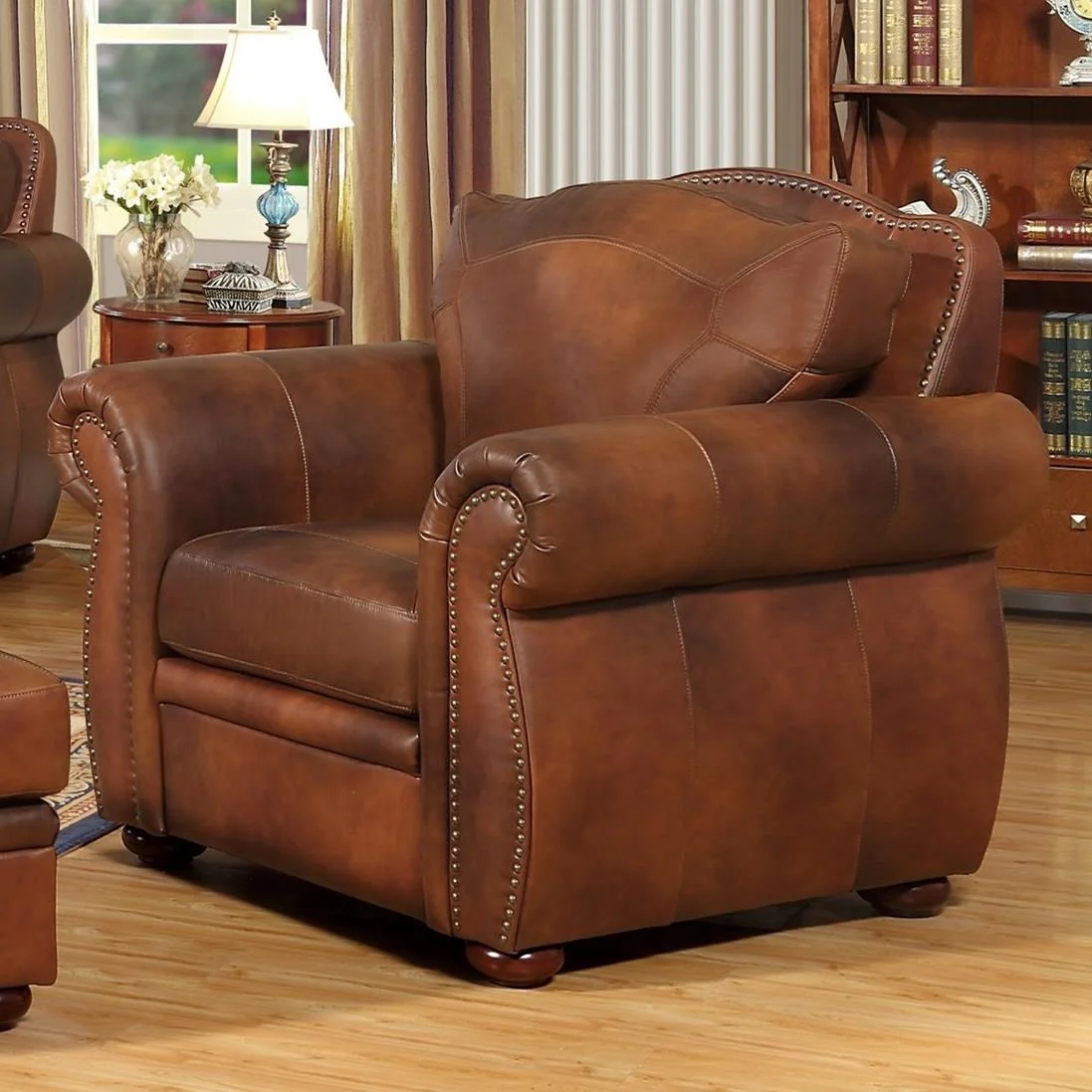 Leather Italia USA Arizona 1444-6110-0104234 Traditional Leather Chair ...