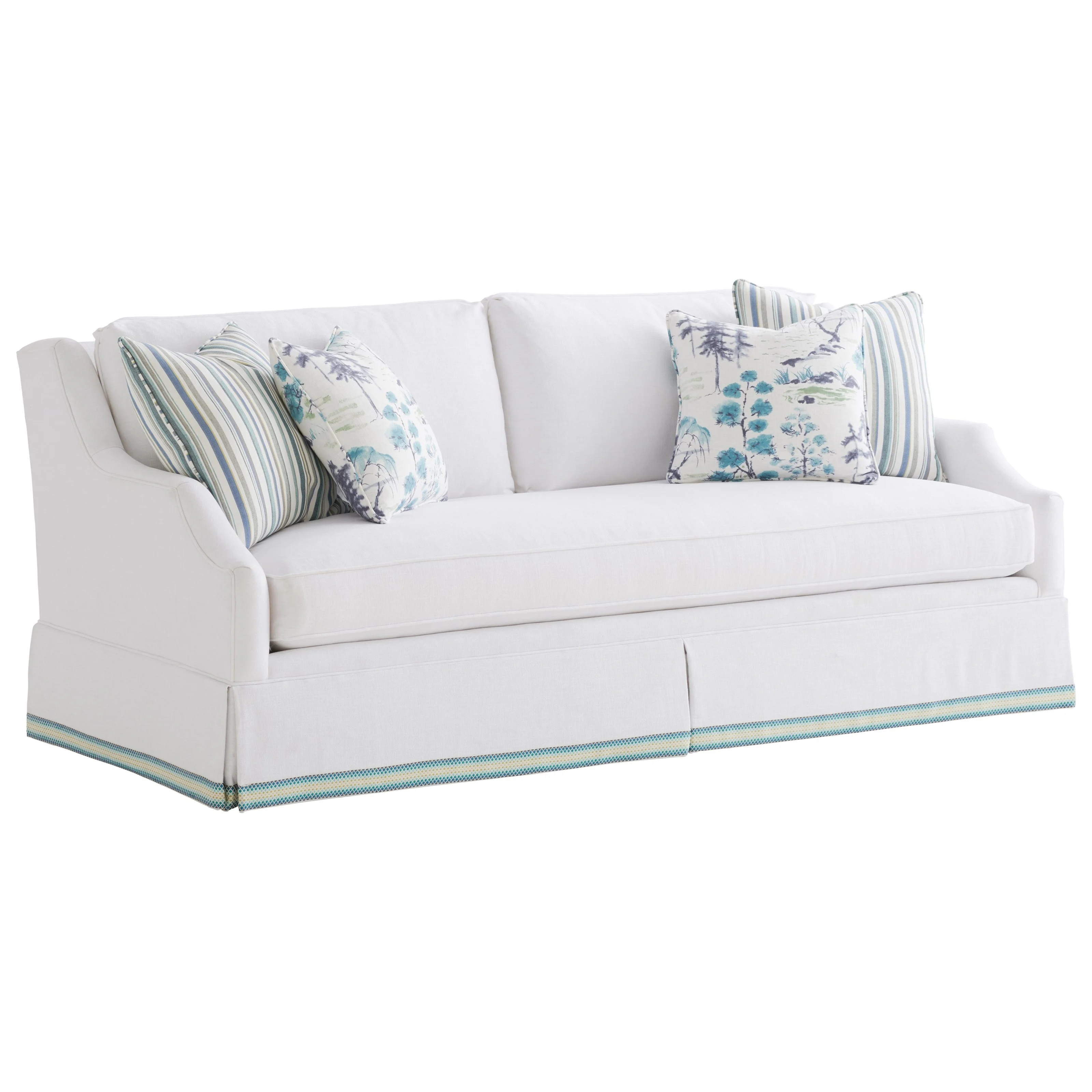 Lexington Avondale 7661-33 Hudson Skirted Sofa with Bench Seat Cushion ...