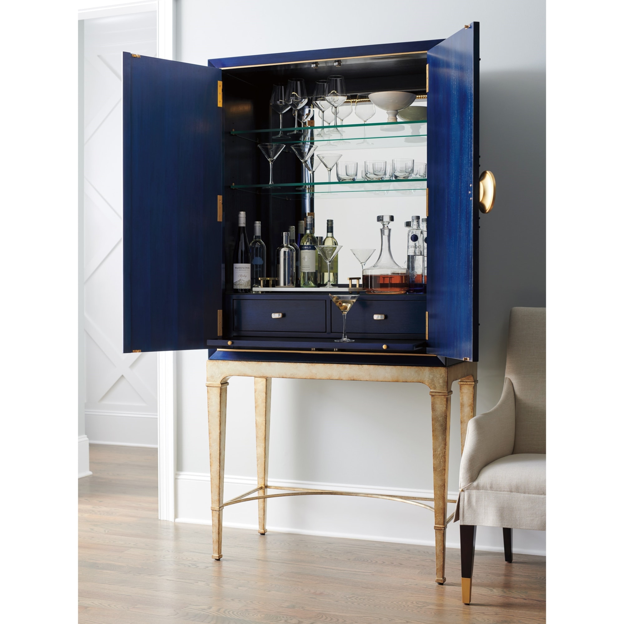 Lexington Carlyle 738-961C Meridian Bar Cabinet with Touch Display ...