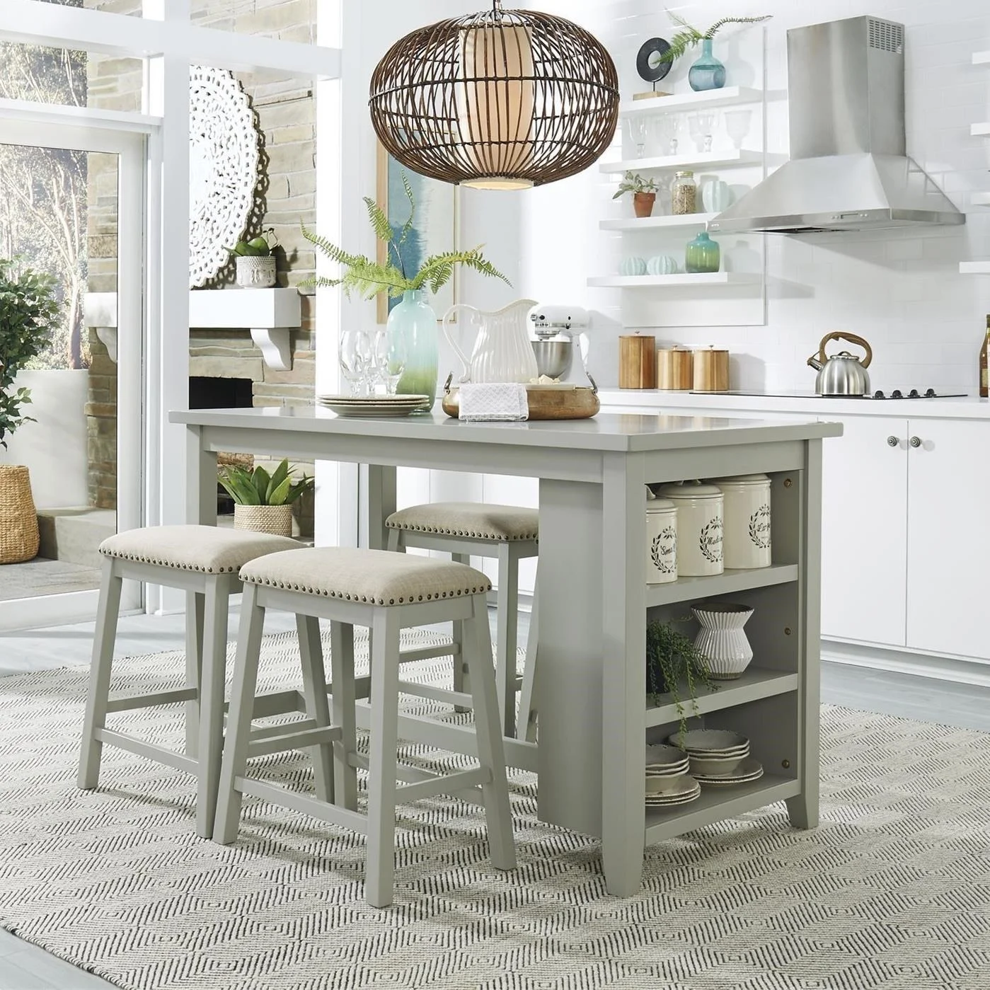 Liberty Furniture Brook Creek 942-CD-5CTS Transitional 5-Piece Counter ...