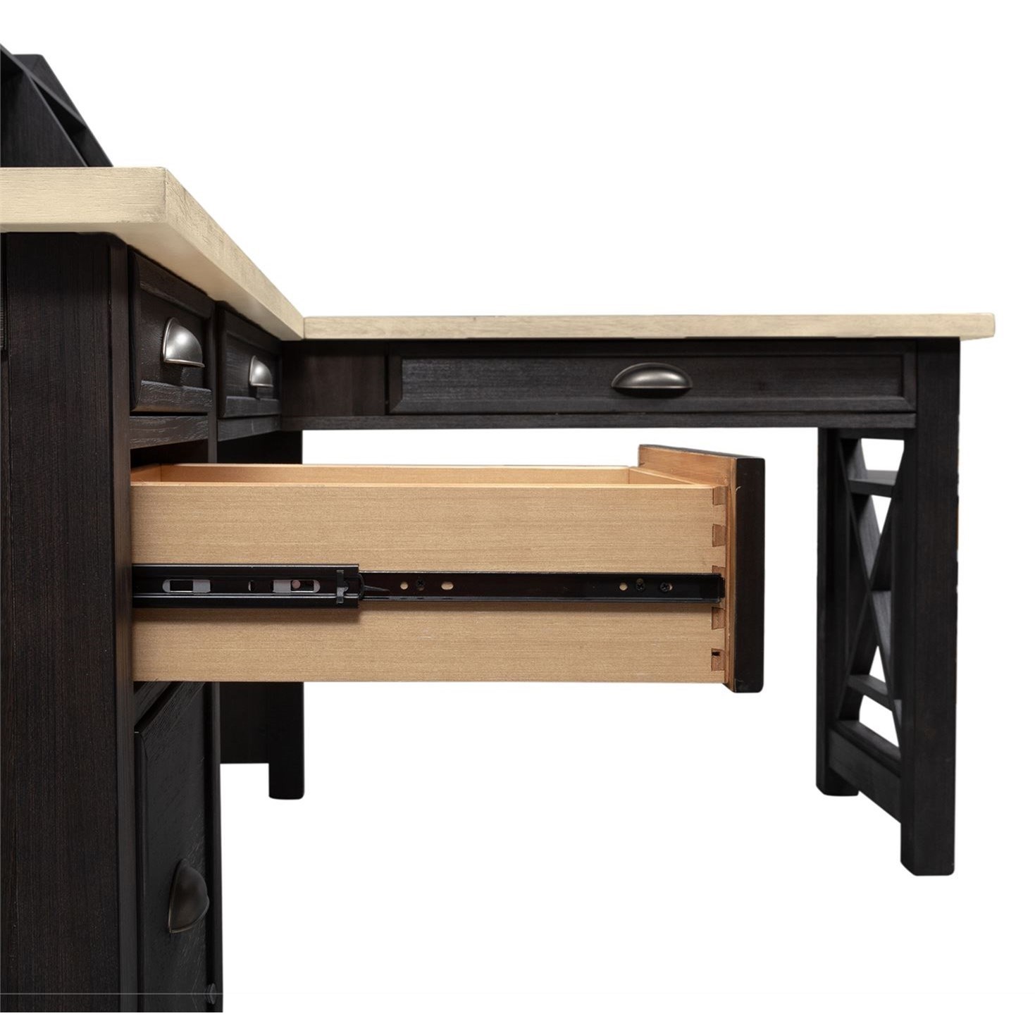 Liberty Furniture Heatherbrook 422-HO111+B+21+40 Transitional L Shaped ...