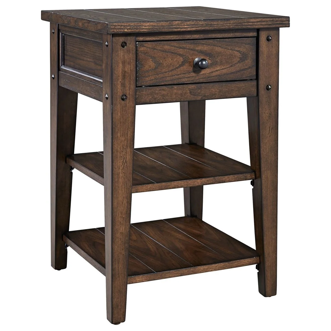 Libby Laney 800662 Rustic Single Drawer Chair Side Table with Lower ...