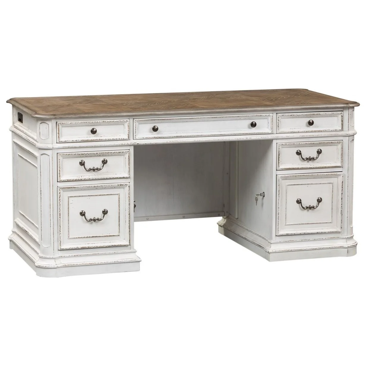 Liberty Furniture Magnolia Manor 244-HOJ-DSK Traditional Executive Desk ...