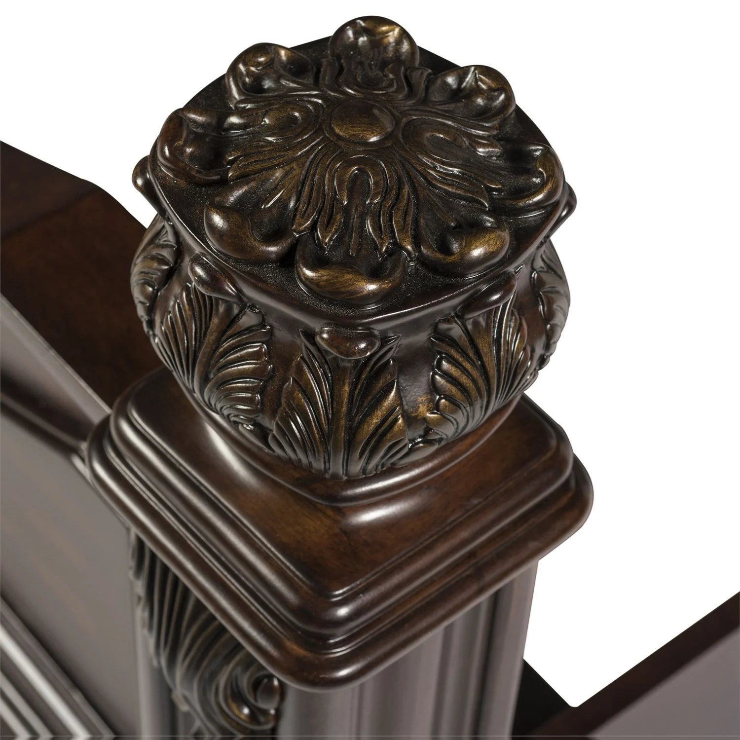 Libby Lenor 737-BR-KPS Traditional King Poster Bed with Acanthus Leaf ...