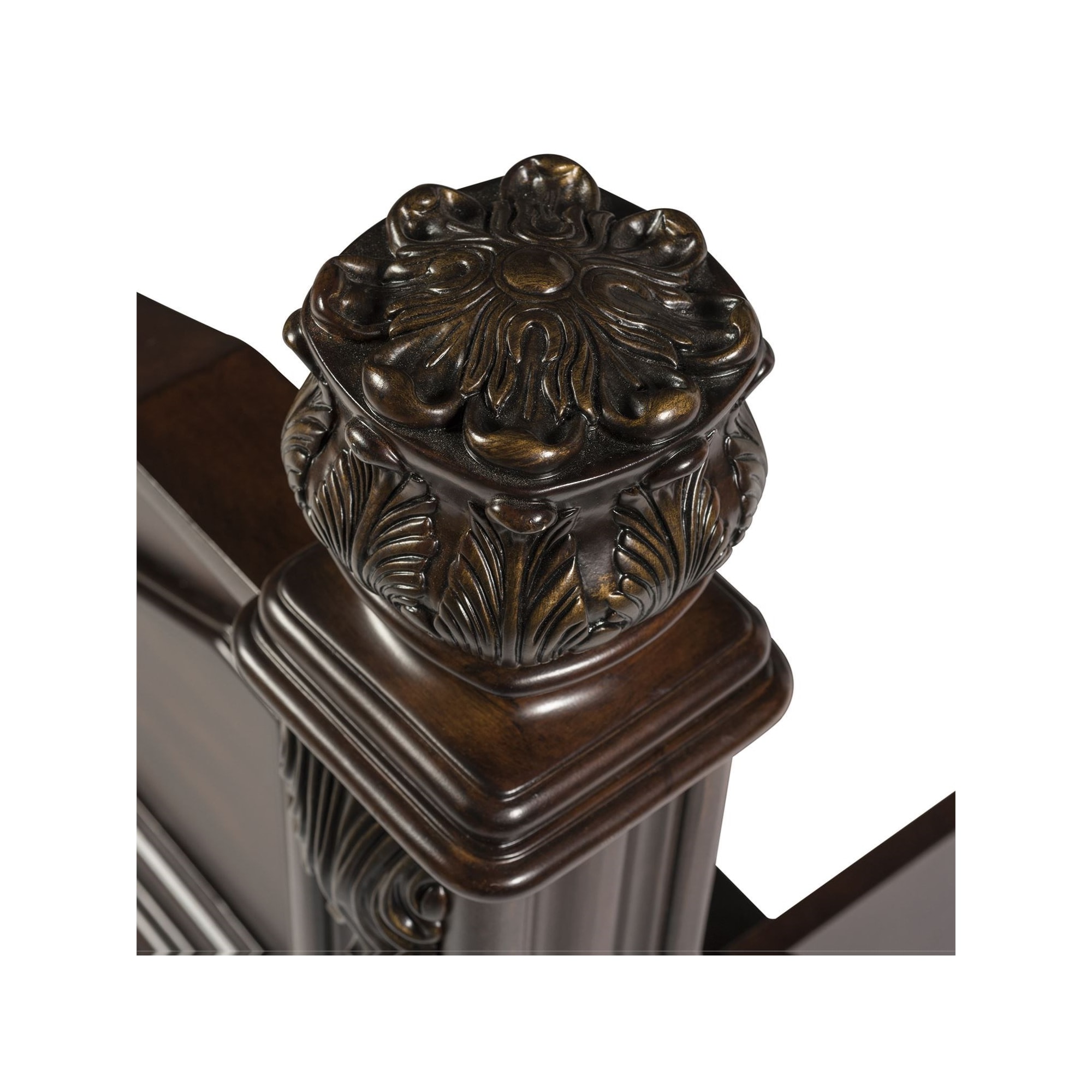 Libby Lenor 737-BR-KPS Traditional King Poster Bed with Acanthus Leaf ...