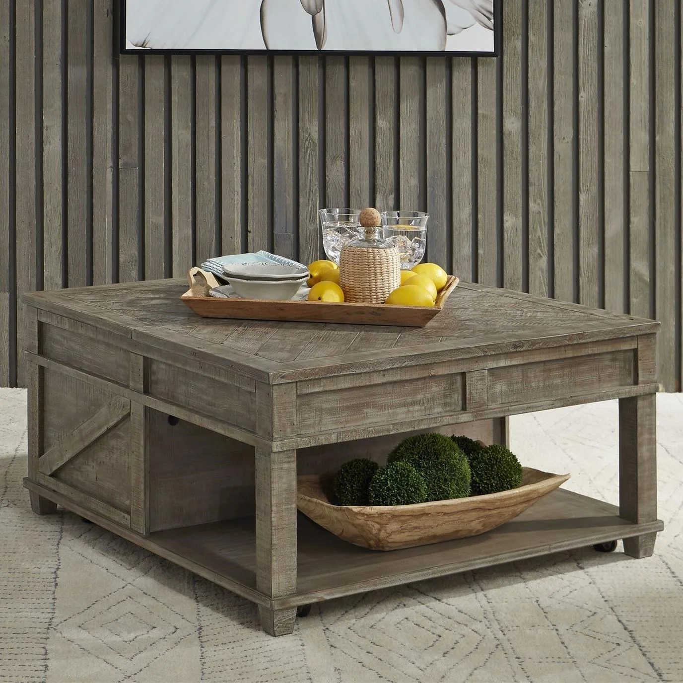 Libby Parkland Falls 172-OT1010 Rustic Square Lift Top Cocktail Table ...