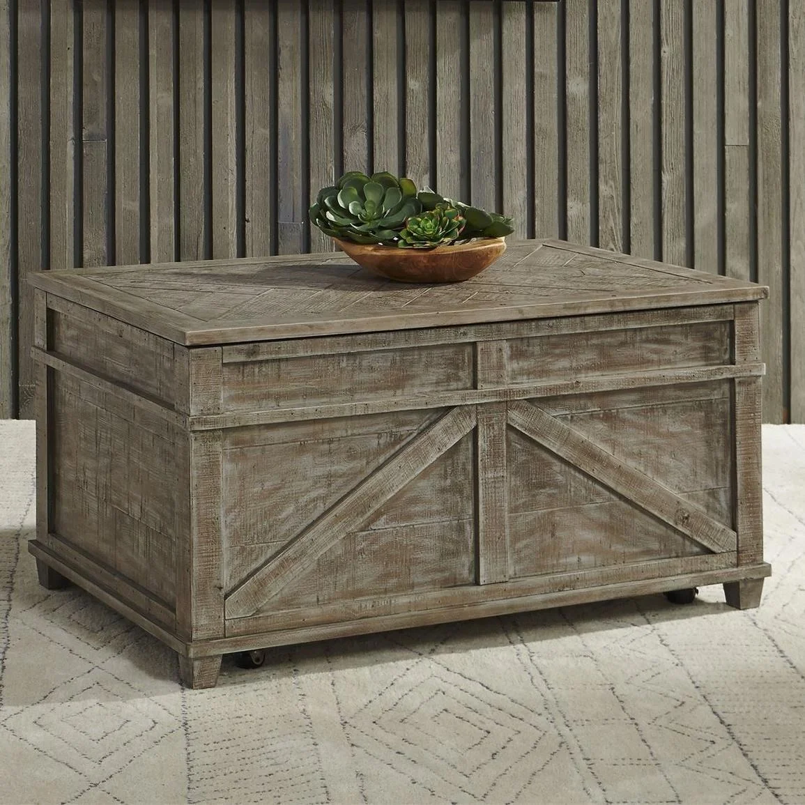 Liberty Furniture Parkland Falls 172-OT1013 Rustic Storage Trunk with ...