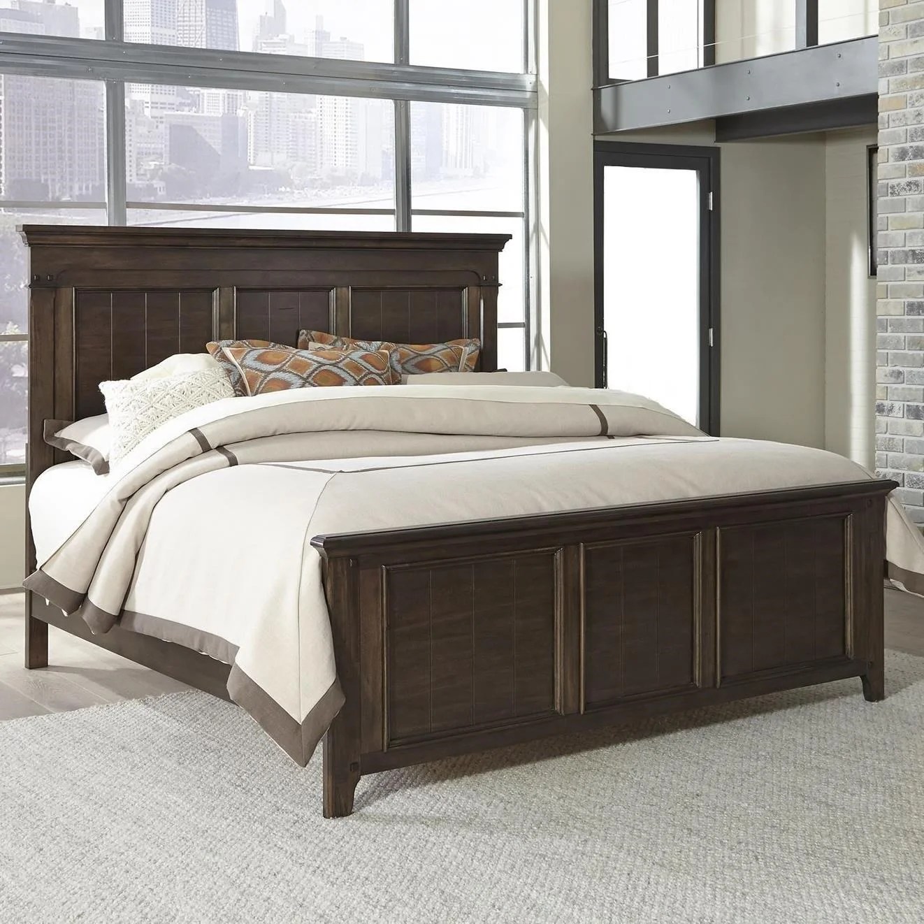 Liberty Furniture Saddlebrook 184-BR-QPB Traditional Queen Panel Bed ...