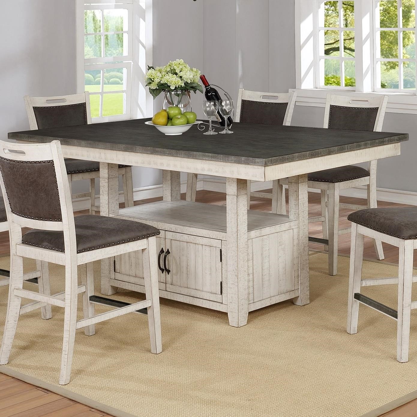 White pub table with storage store