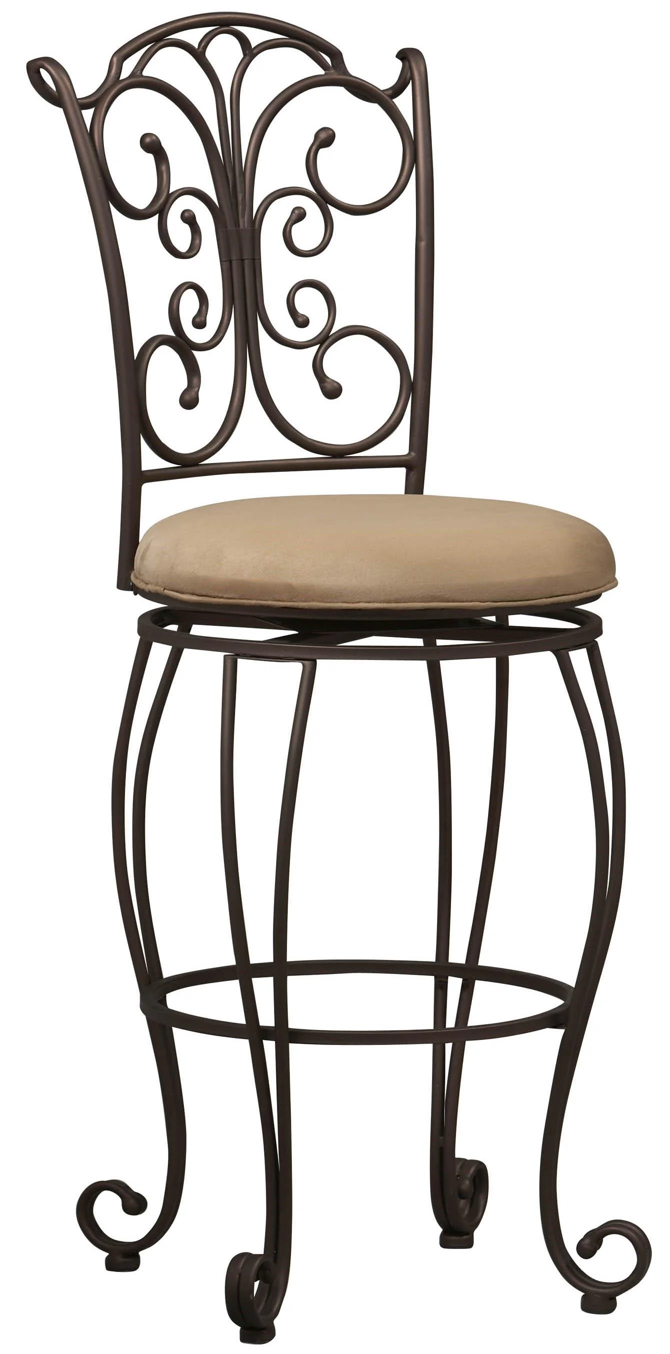 Linon Bar and Counter Stools 02791MTL-01-KD-U 30" Bathering Back Swivel ...