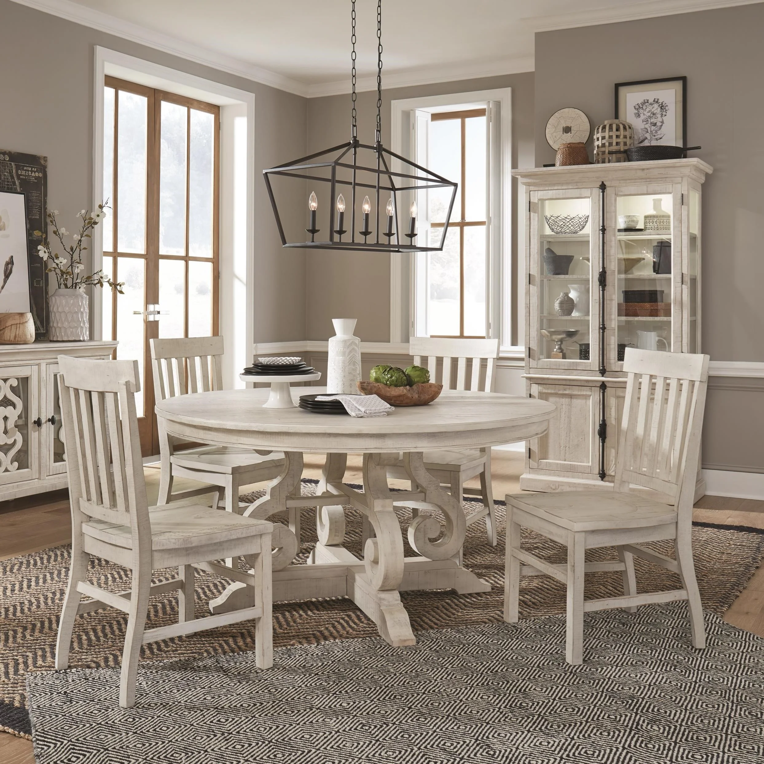 Magnussen Home Bronwyn D4436-60x4+D4436-23x1 5-Piece Farmhouse Dining ...