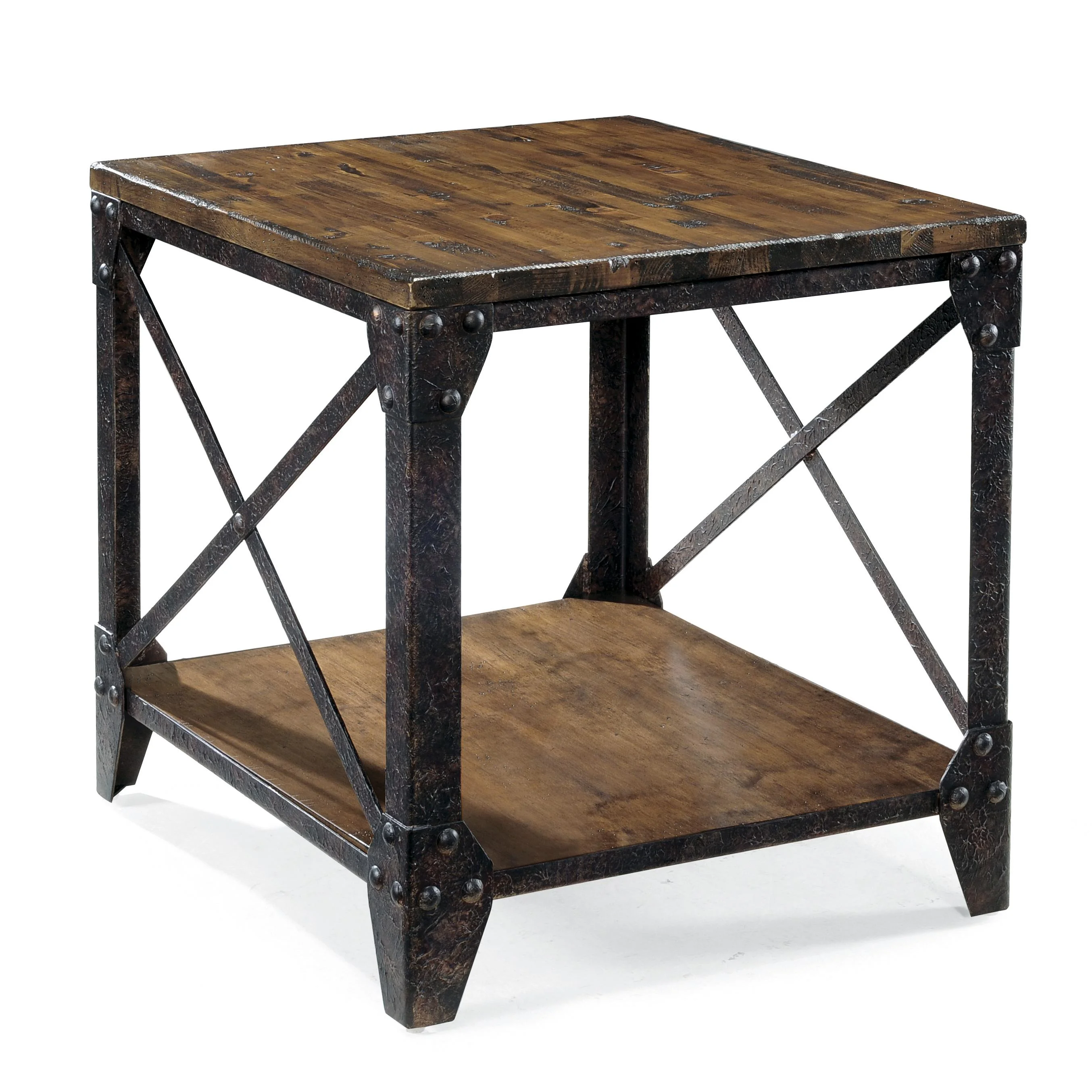 rustic industrial side table