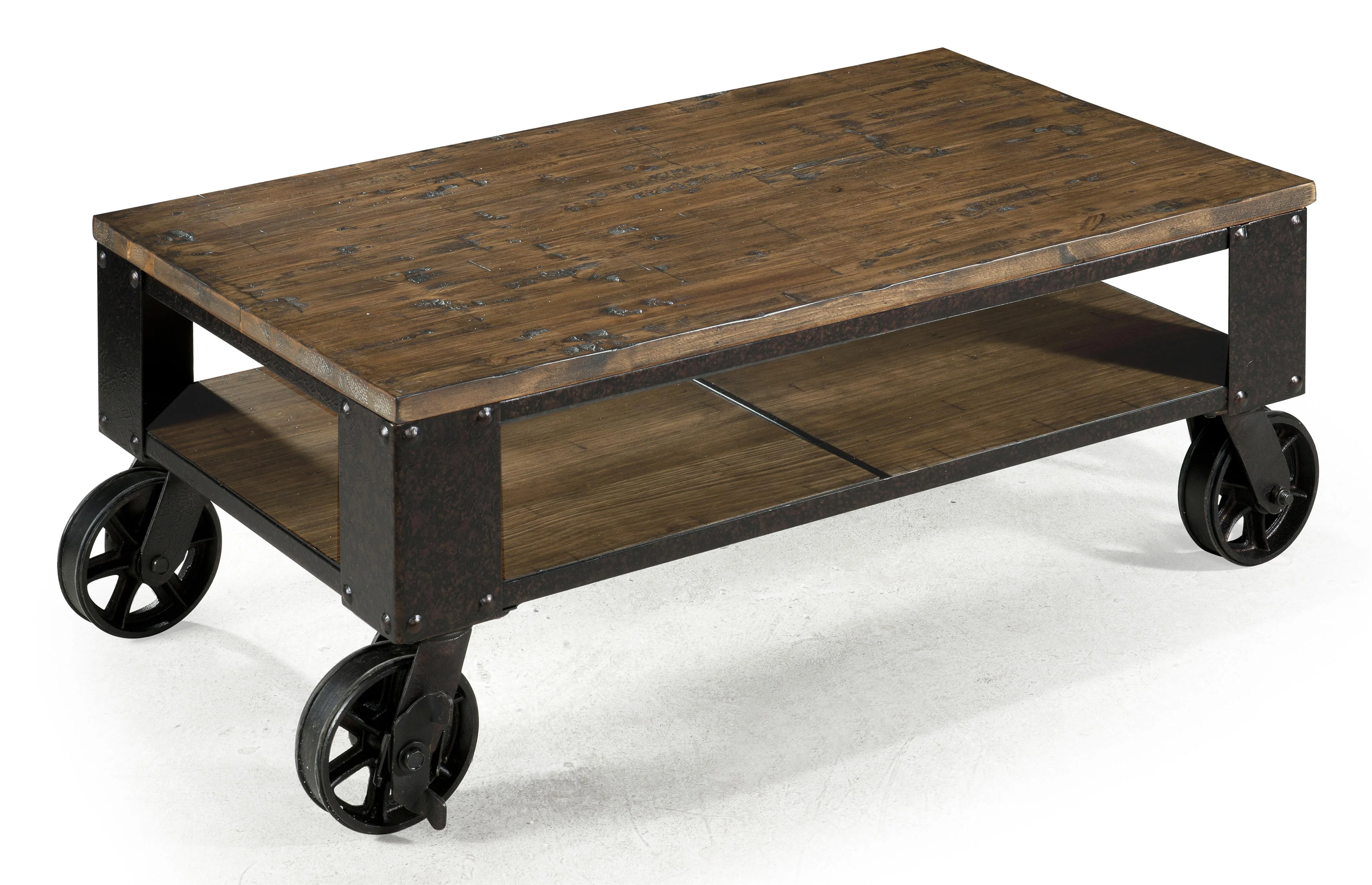 rectangular coffee table with wheels
