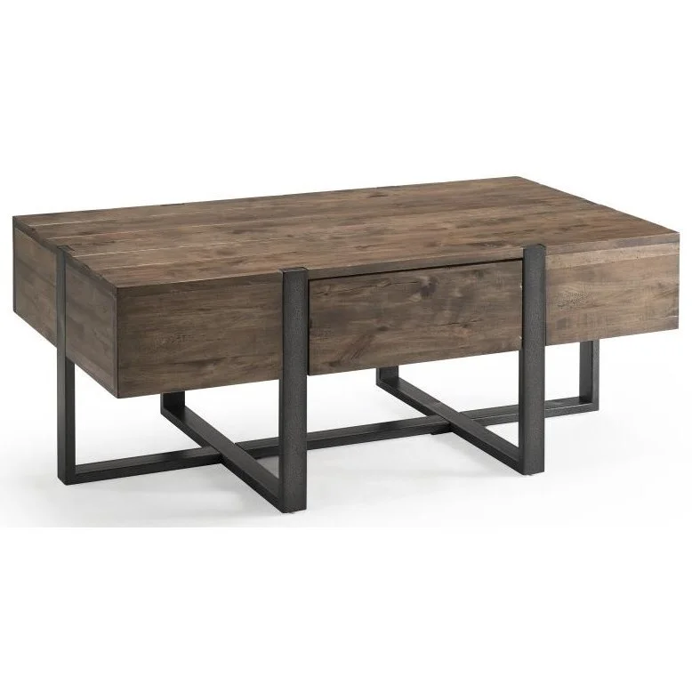 Magnussen Home Prescott T4344-44 Rustic Industrial Condo Rectangular ...