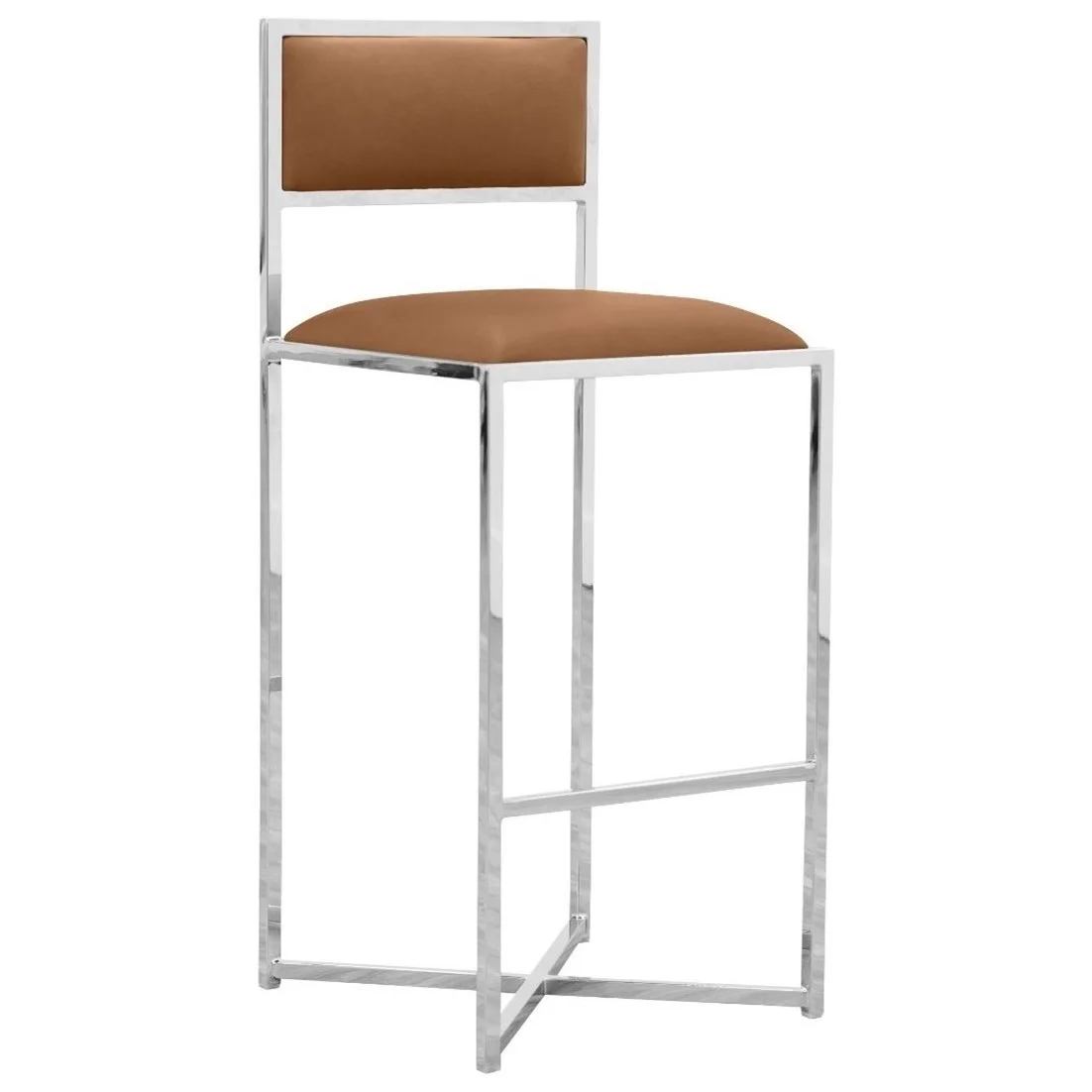 Modus Furniture Amalfi 1A8368X X-Base Bar Stool in Cognac | Broadway ...