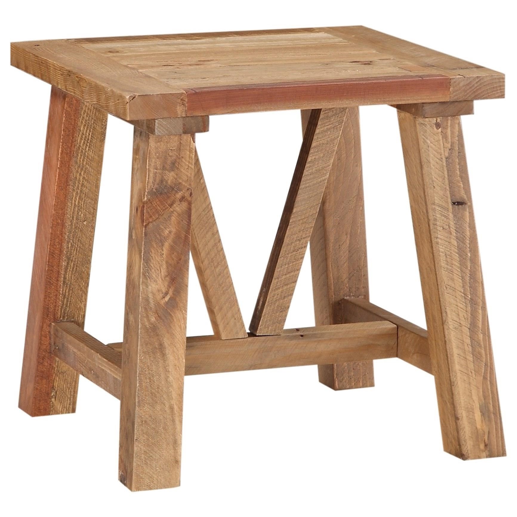 rustic square side table