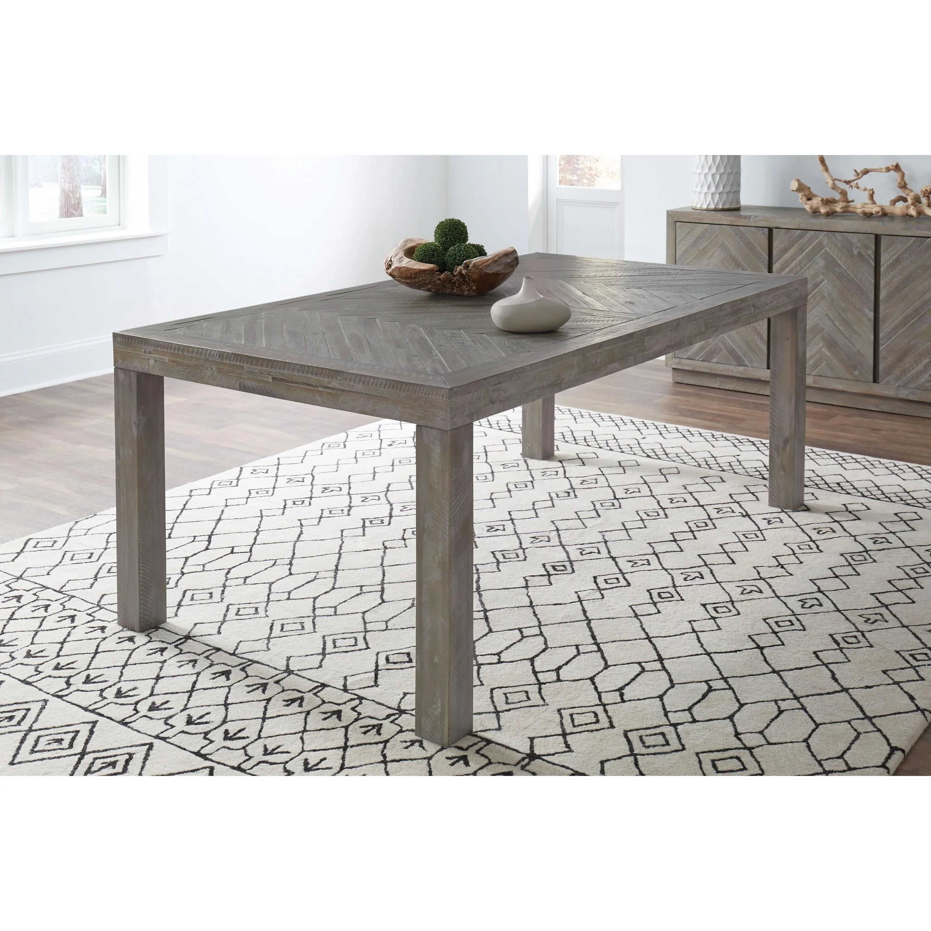Modus Furniture Herringbone 5QS361 Contemporary Dining Table in Rustic ...