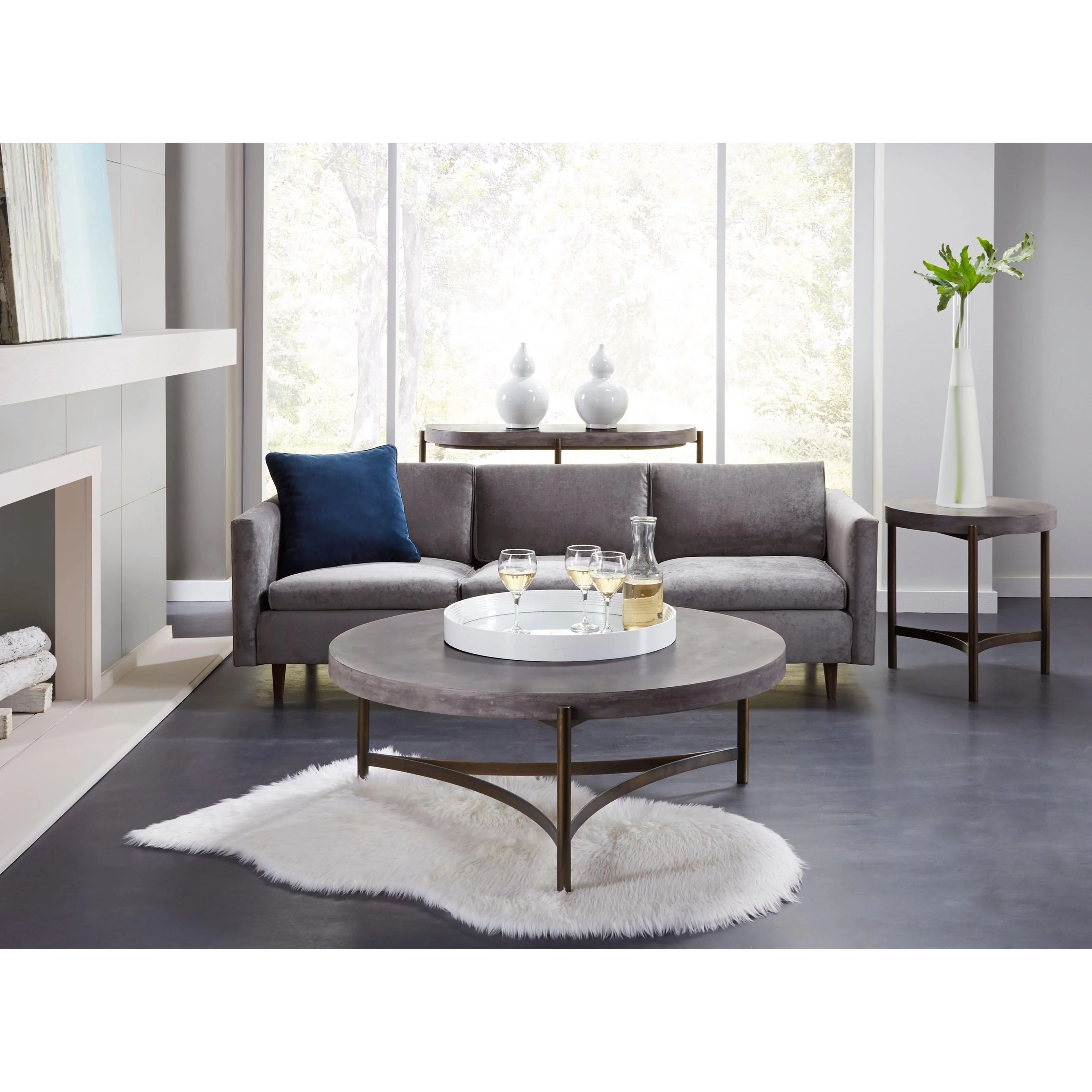 Modus Furniture Lyon A89421 Contemporary Round Coffee Table with ...
