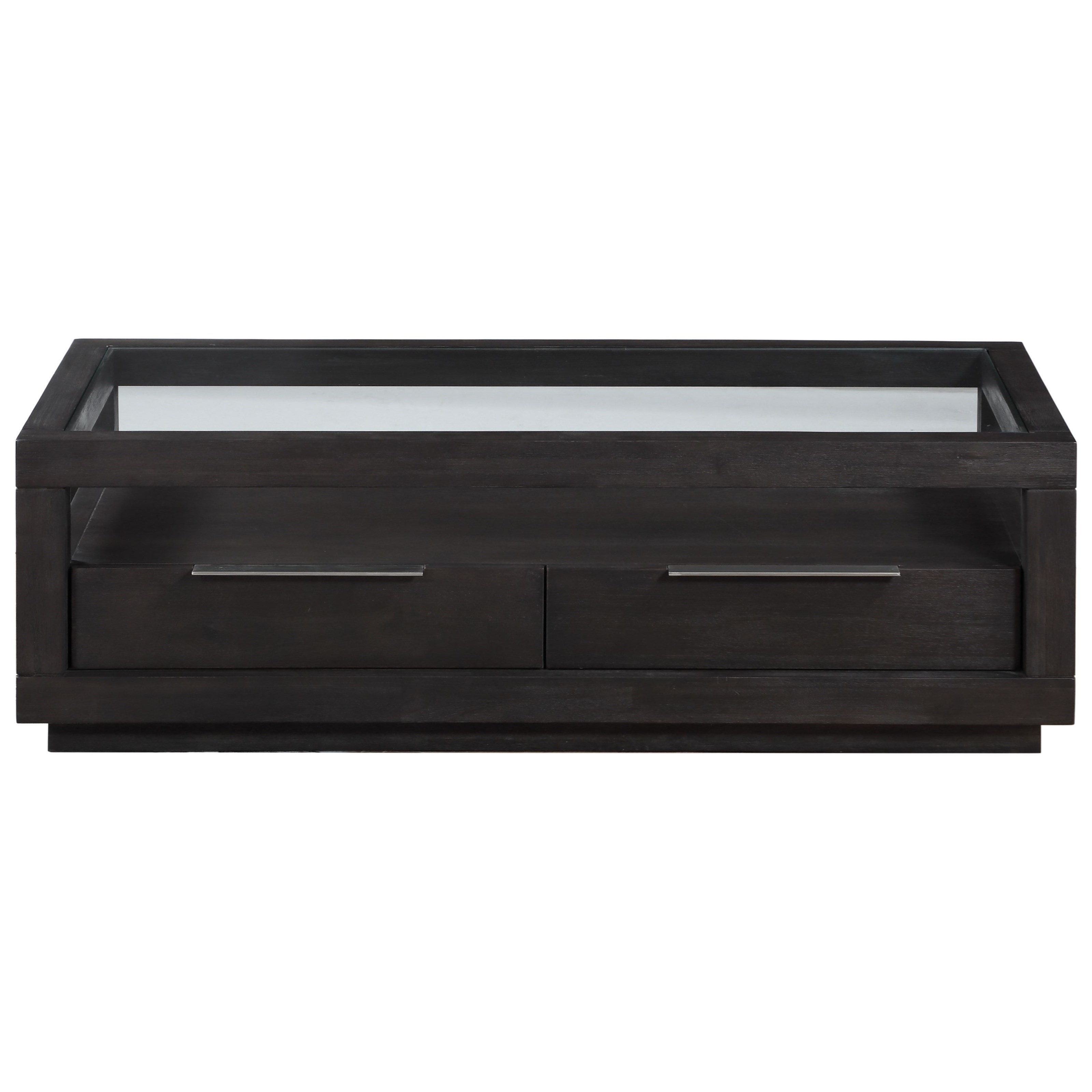 Modus International Oxford Contemporary Glass Top Coffee Table with 2 ...