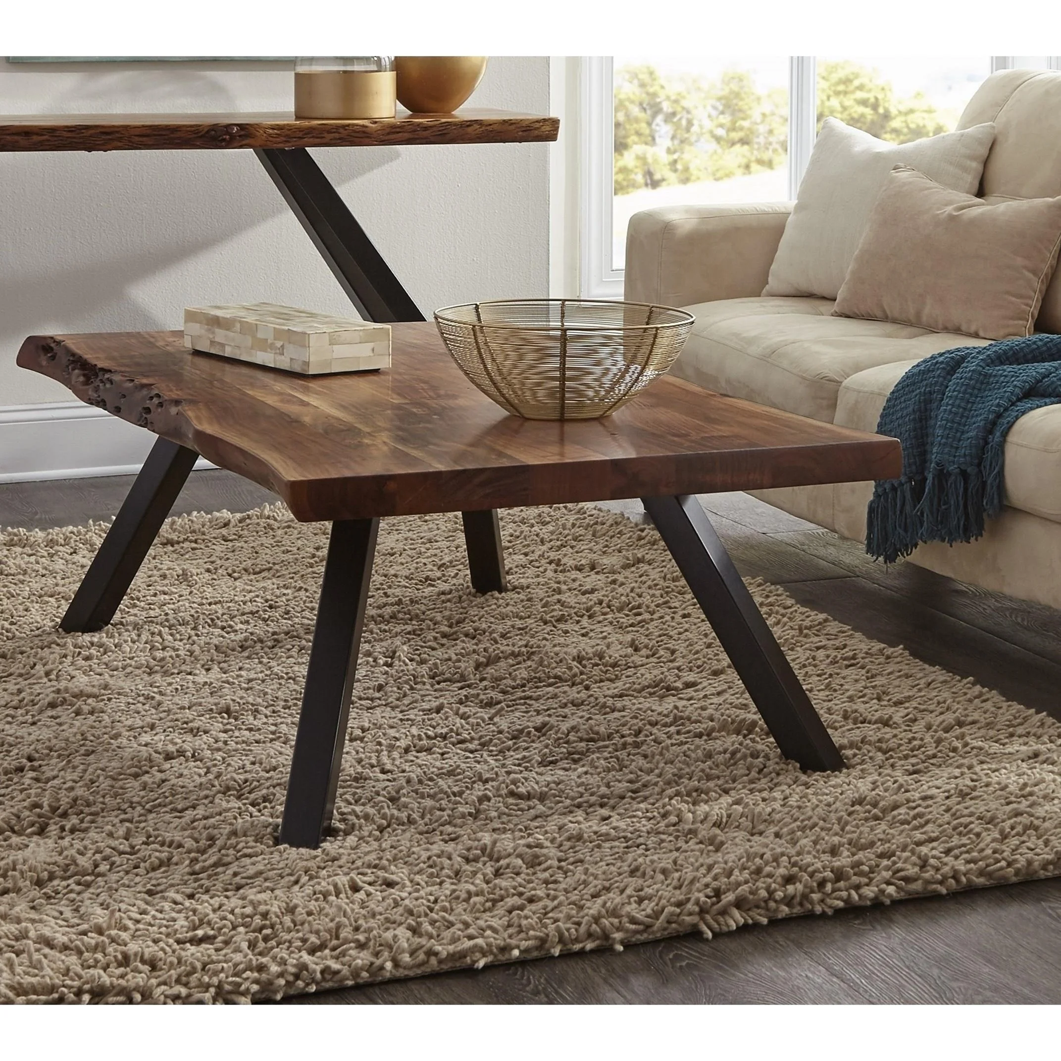 Modus Furniture Reese 3A6921 Live Edge Solid Acacia Coffee Table ...