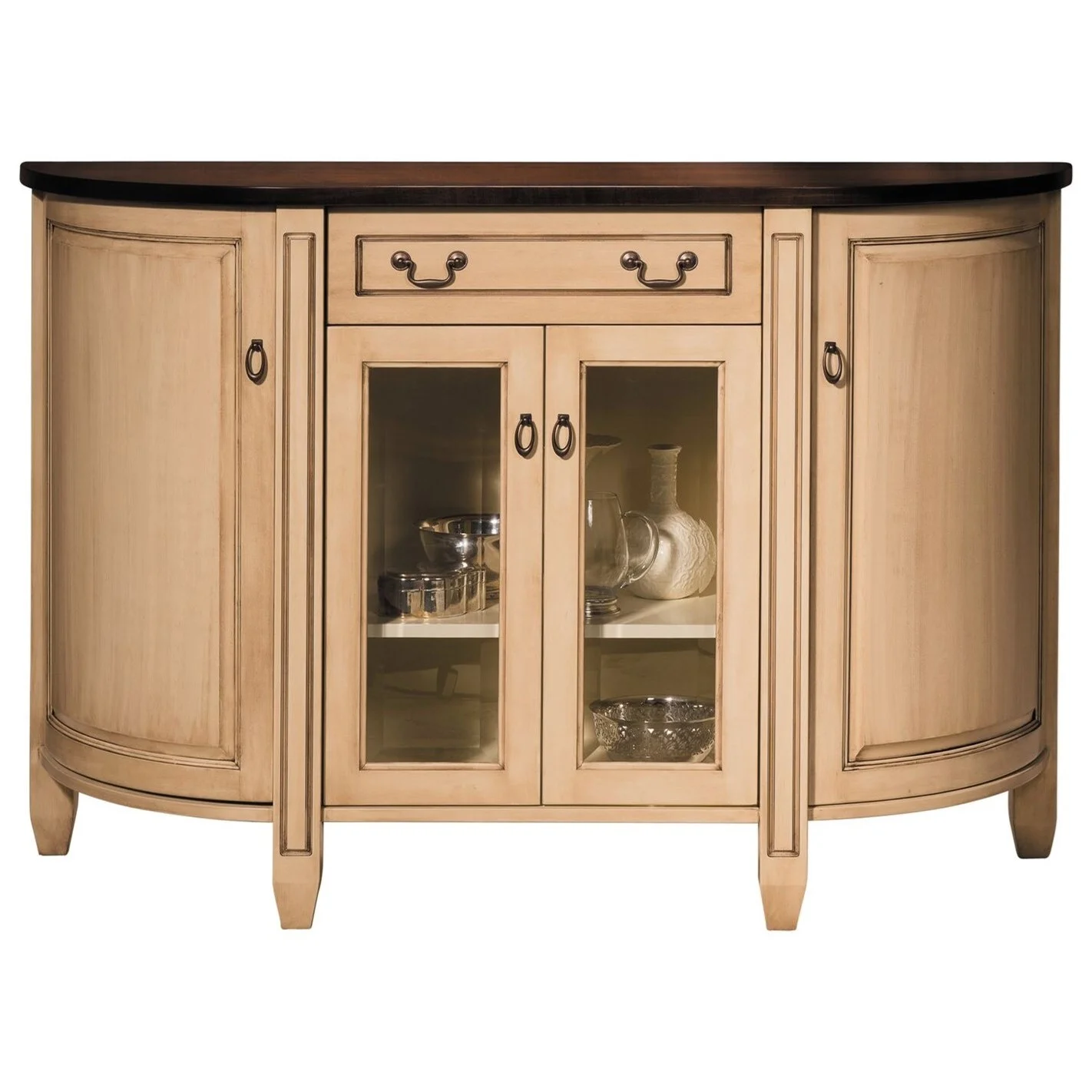 Hoosier Craft Adrian 21523 Customizable Solid Wood Buffet with Glass ...