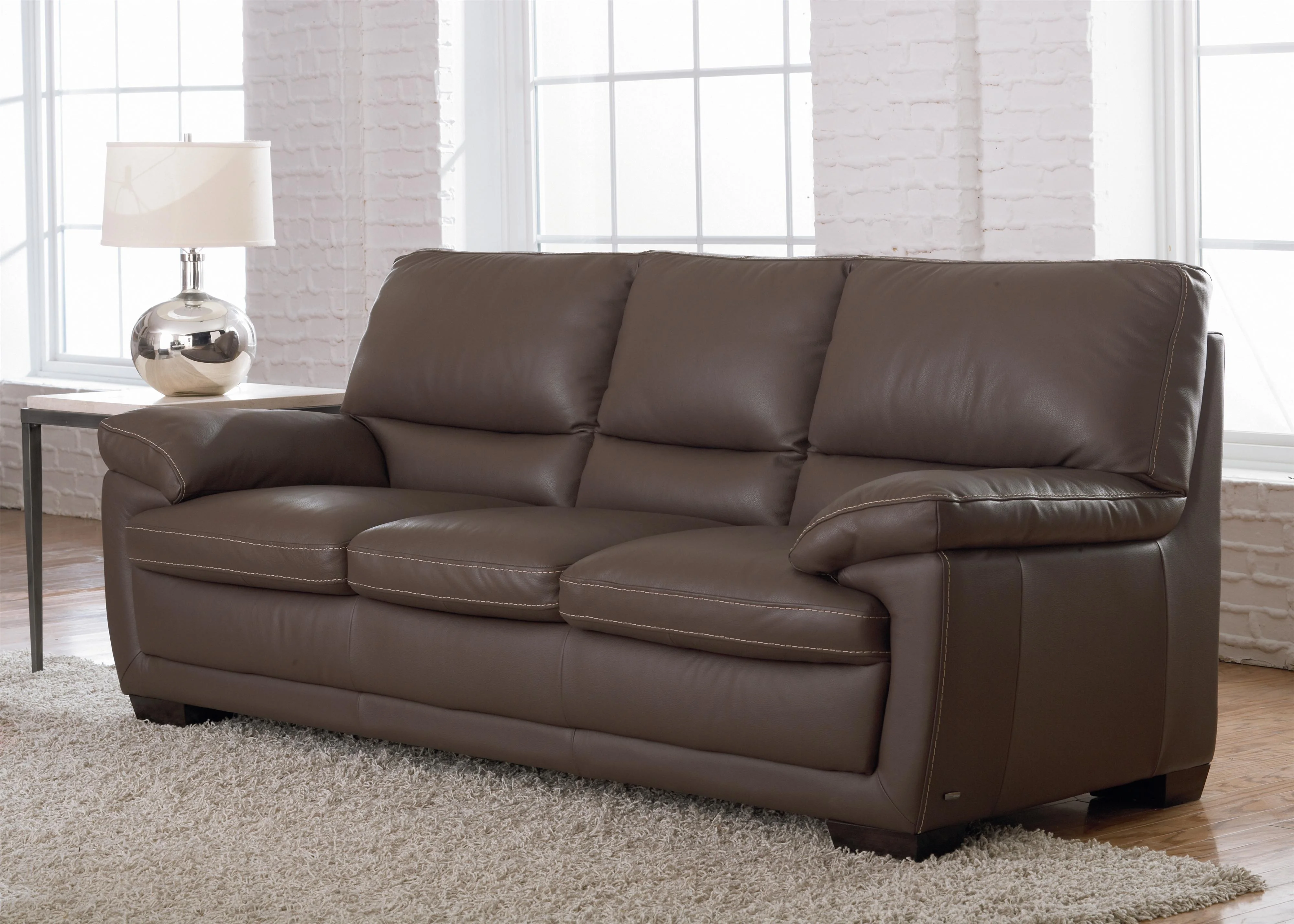 Natuzzi Editions B674 B674-064 Leather Stationary Sofa | Turner Home | Uph - Stationary Sofas