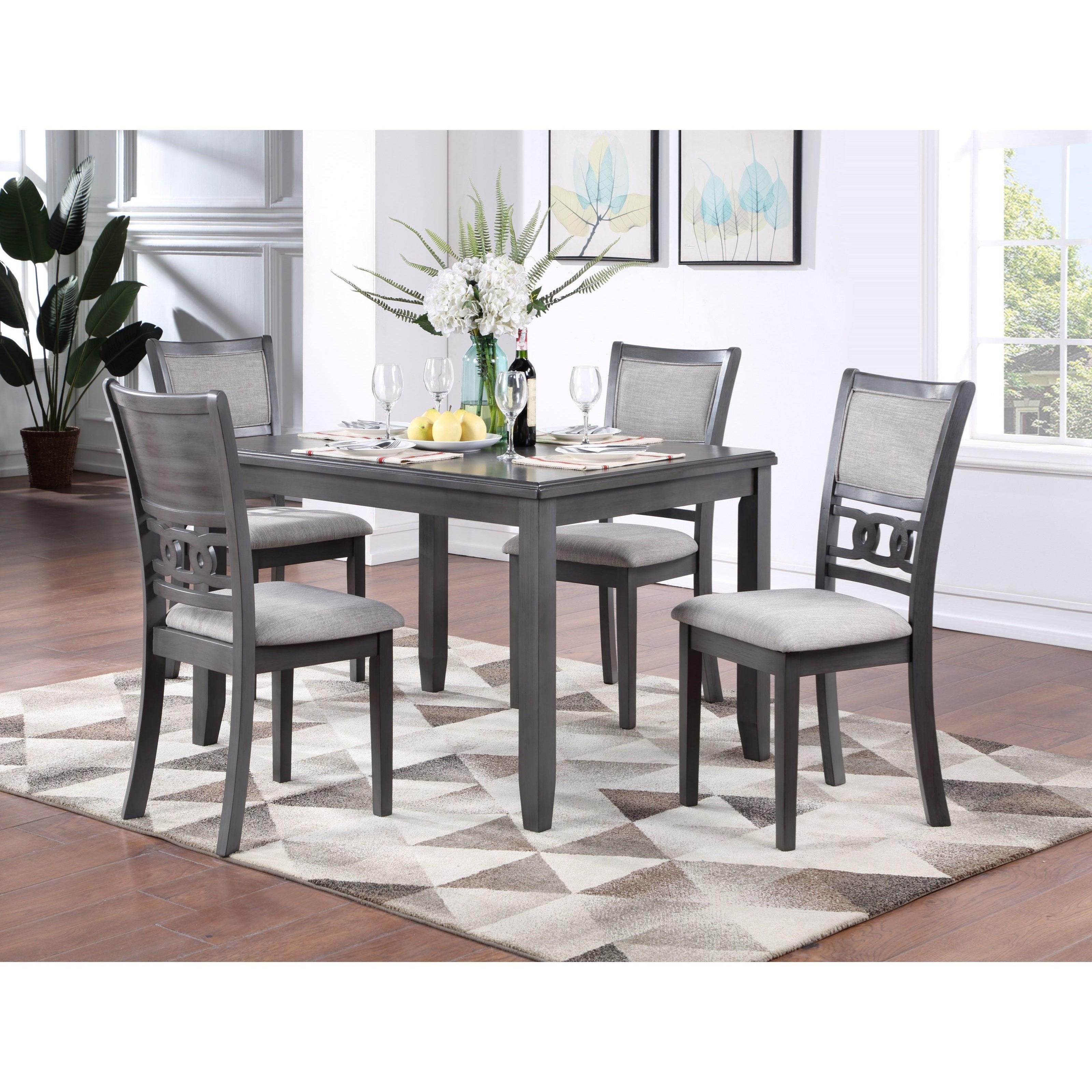 New Classic Furniture Gia D1701-160-GRY Contemporary 5-Piece Dining and ...